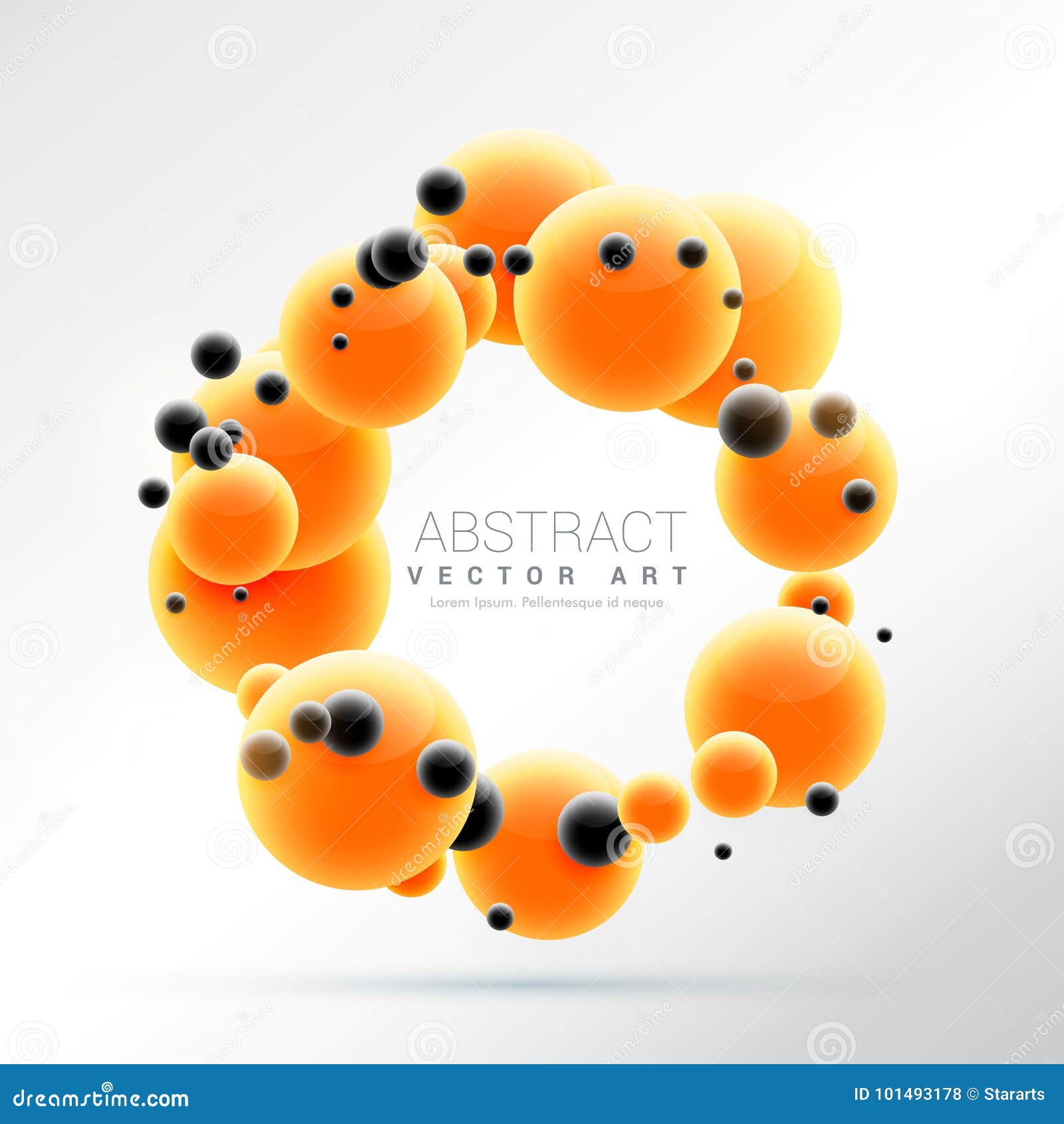Bright Orange Molecules Shape 3d Sphere Frame Background Stock Vector ...