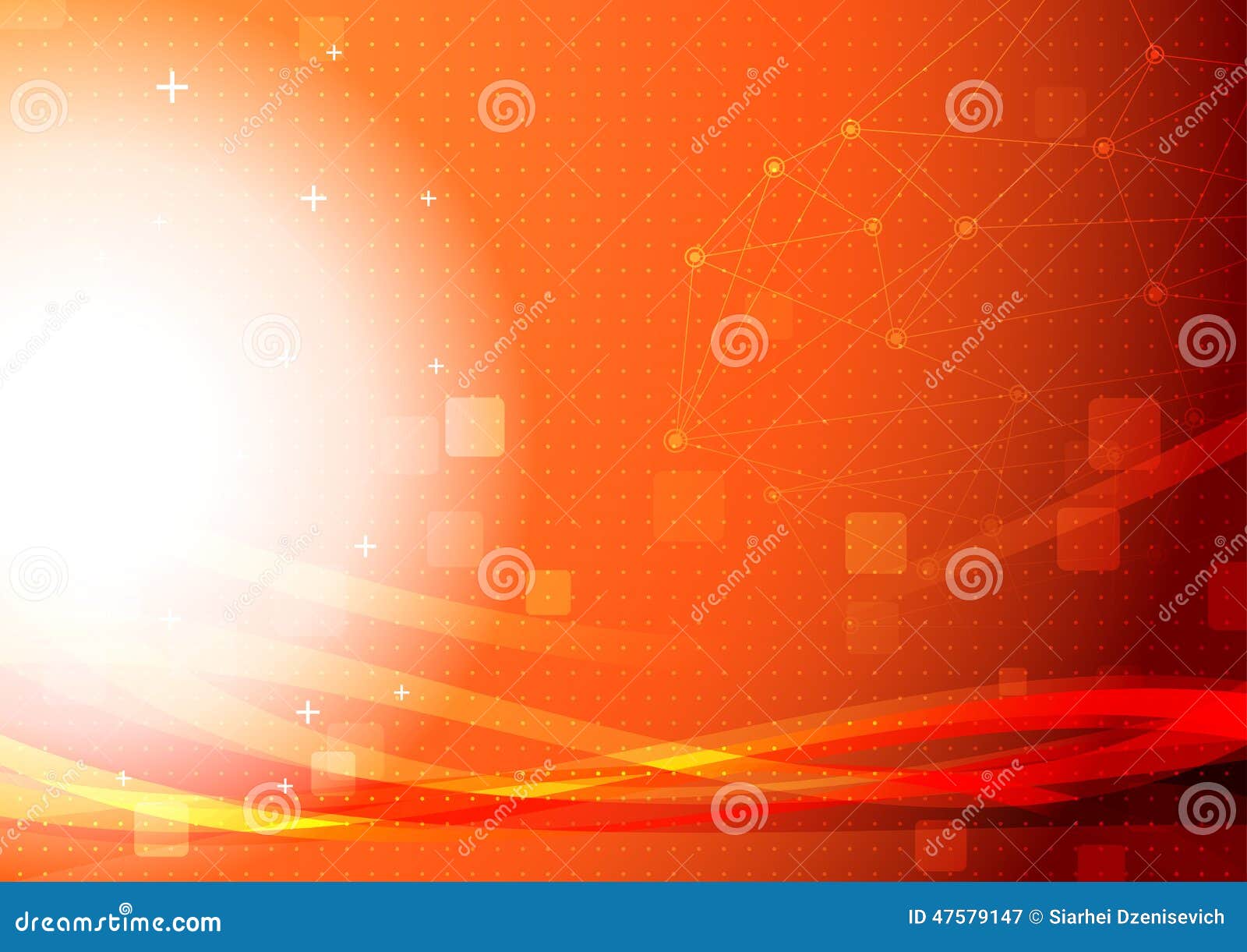 Bright Orange Networking Light Wave Background Stock Vector ...