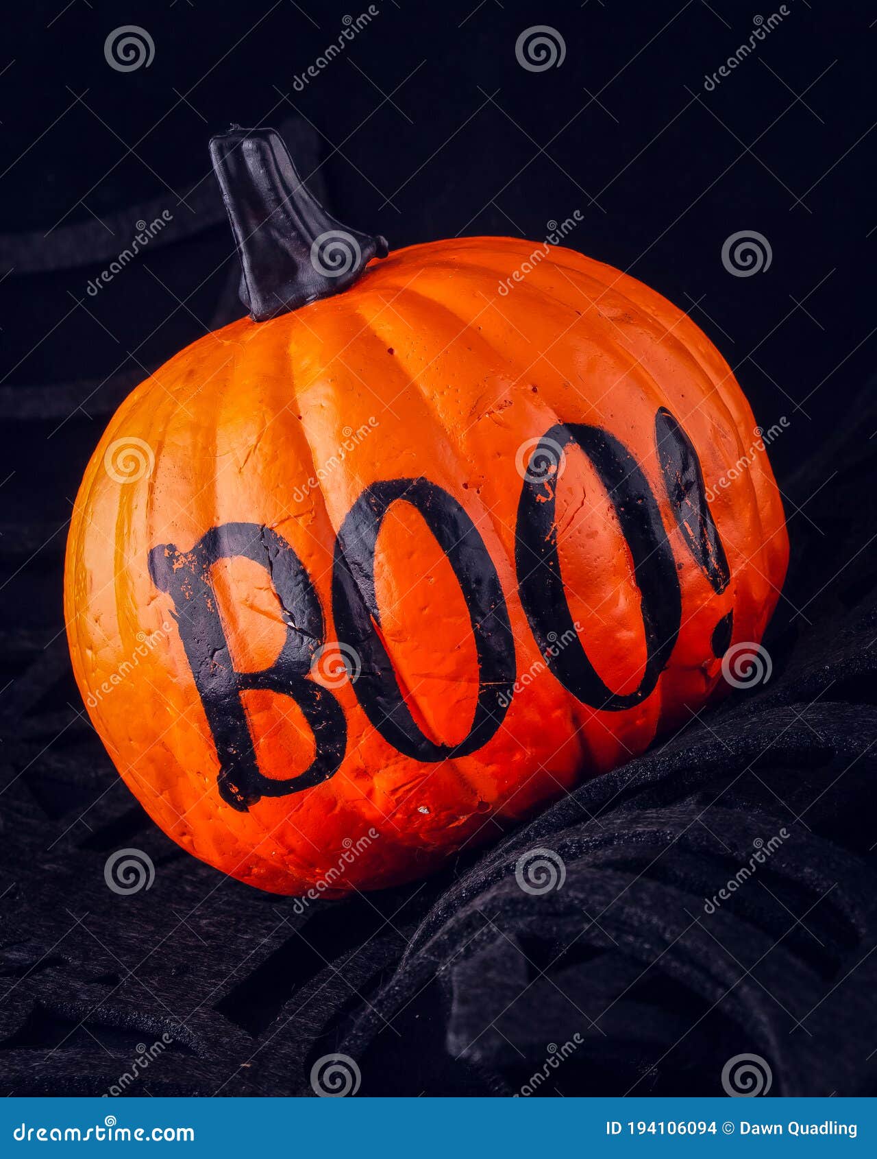 Bright Orange Pumpkin with Boo! Written in Black Stock Photo - Image of ...