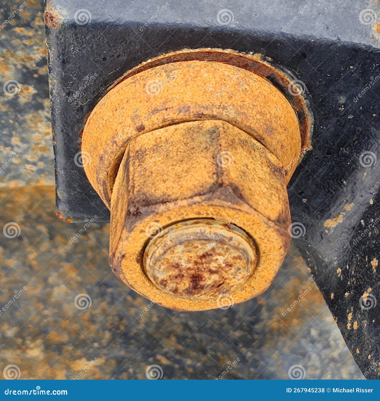 Rusted Bolt And Nut On Dirty Bare Concrete Floor. Royalty-Free Stock ...