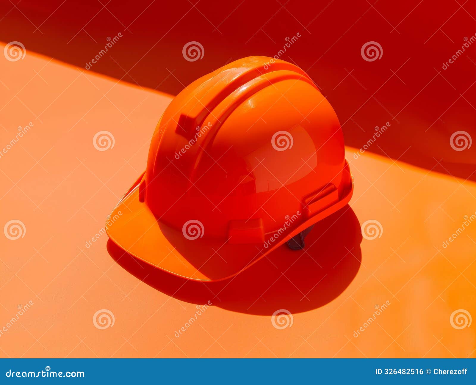 Bright Orange Safety Helmet on Matching Background Stock Photo - Image ...