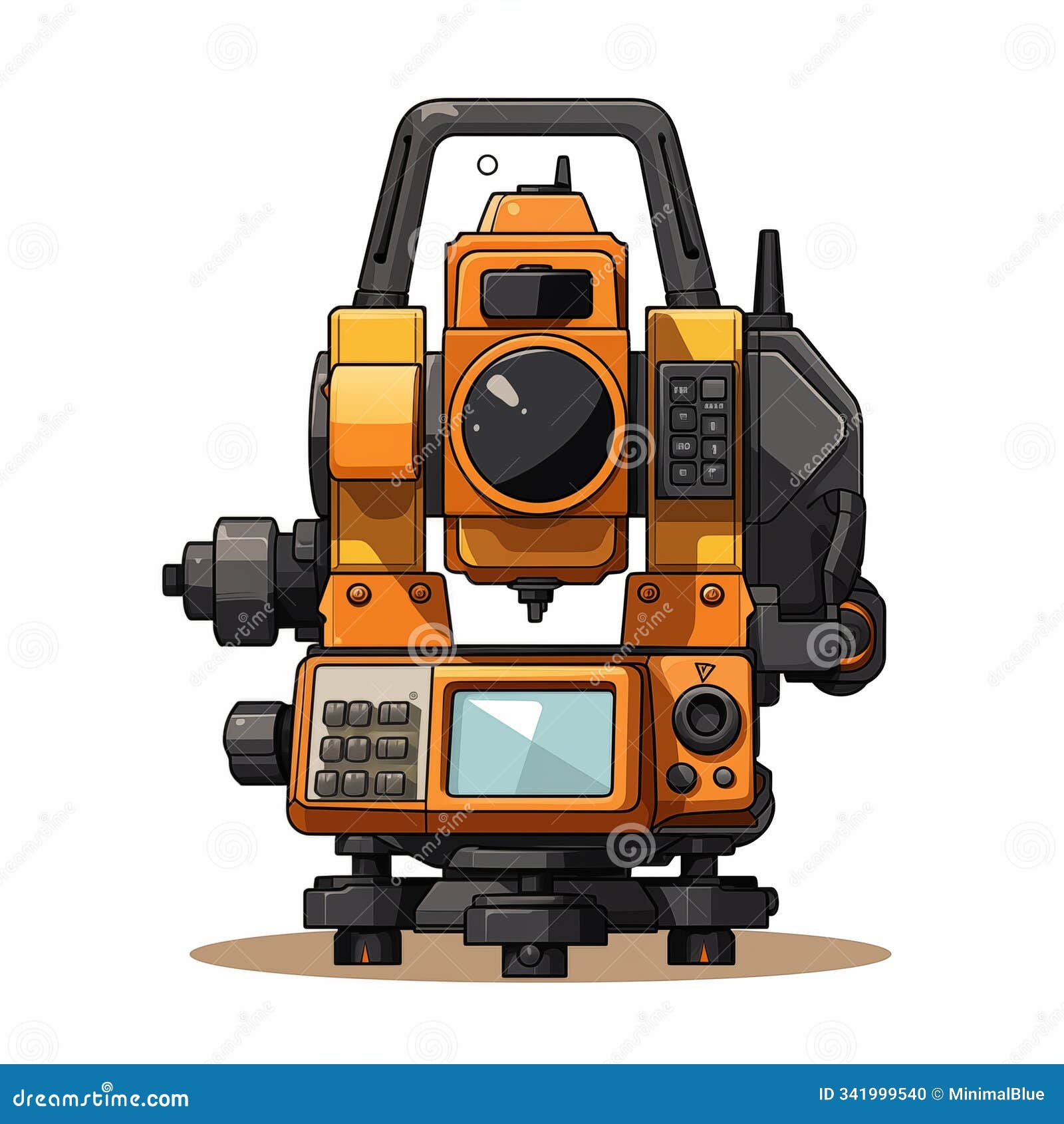 A Bright Orange Surveying Instrument on a Flat Surface, Showcasing Its ...