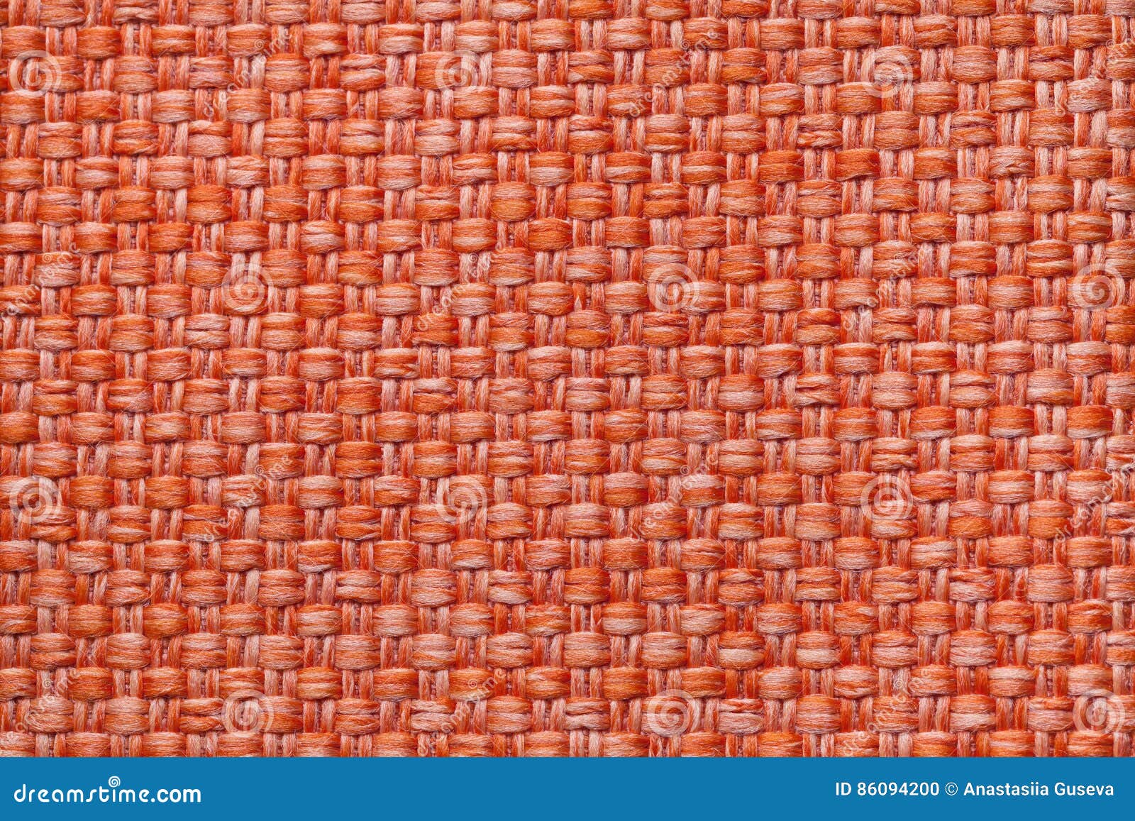 Bright Orange Textile Background with Checkered Pattern, Closeup ...