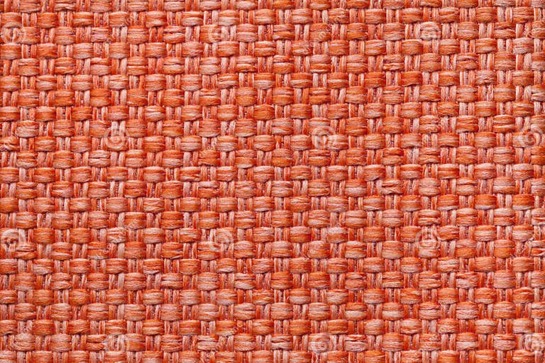 Bright Orange Textile Background with Checkered Pattern, Closeup ...