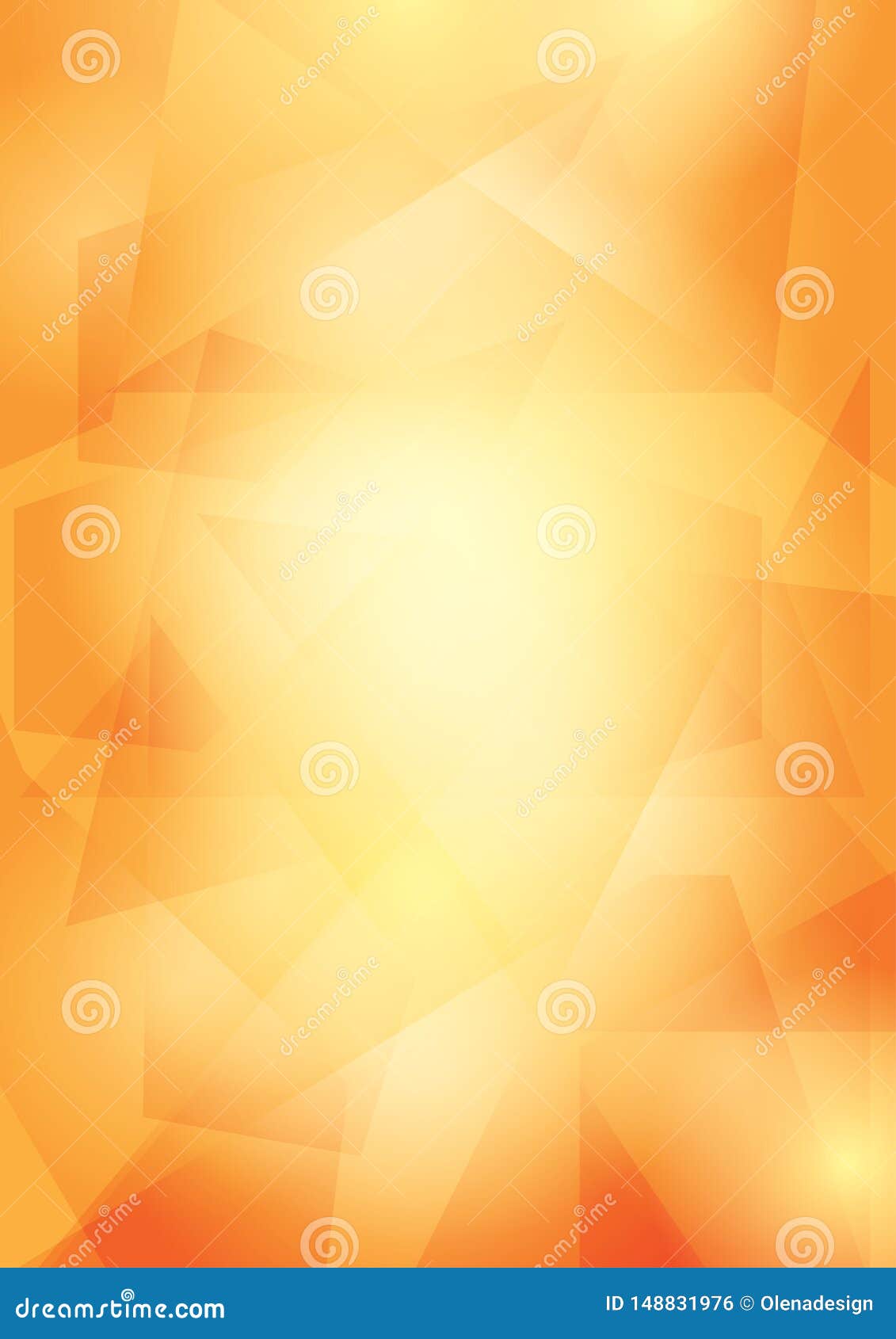 Bright Orange Vector Background with Transparent Geometric Shapes A4 ...