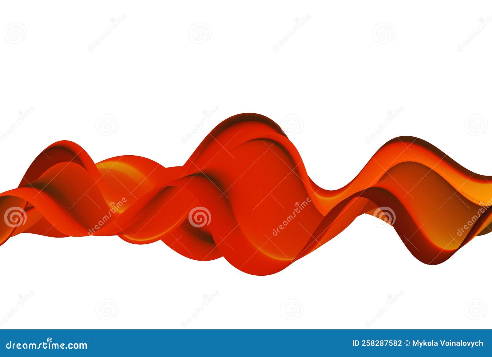 Bright Orange Vector Horizontal Smooth Wave on White Background, Design ...