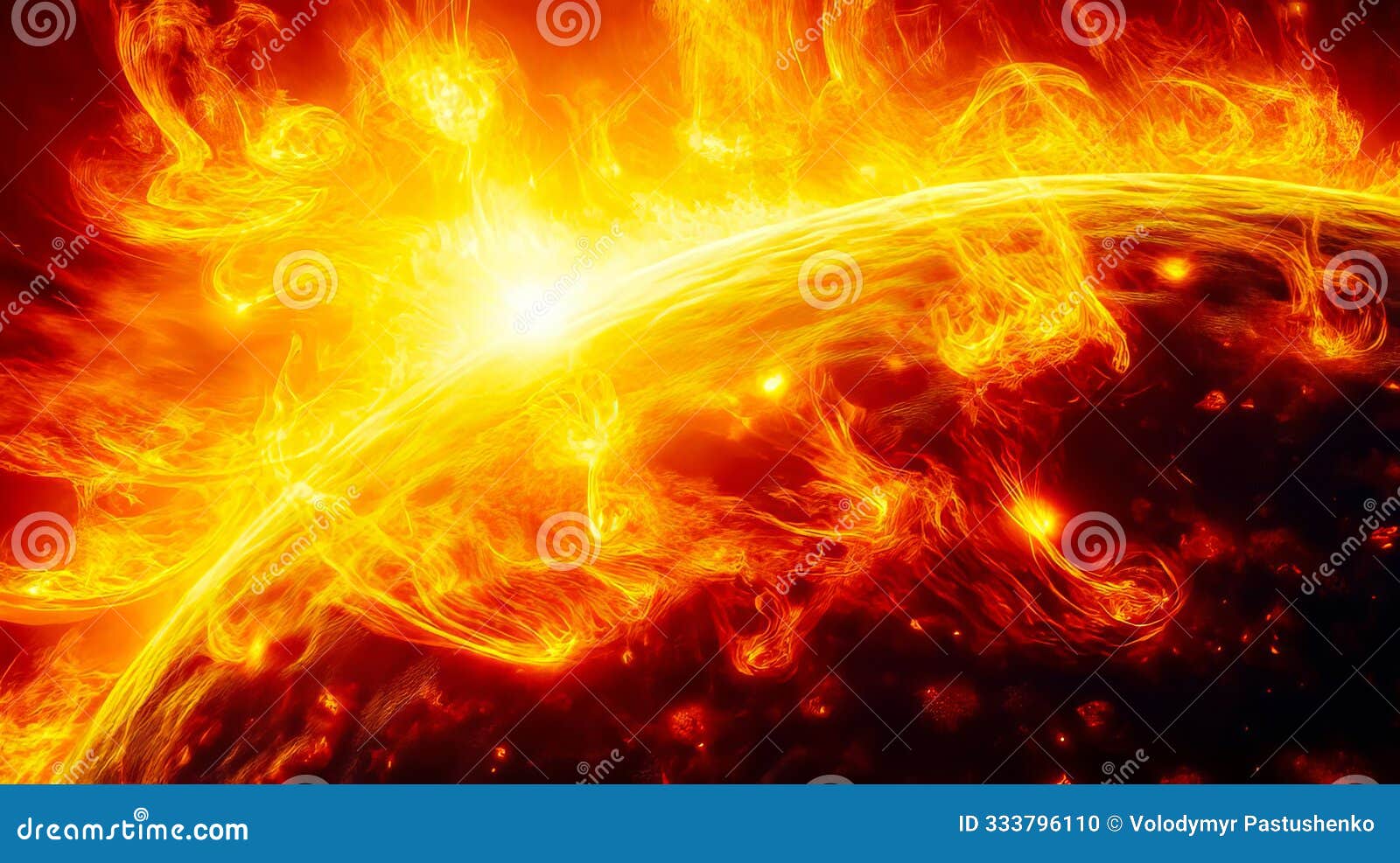 A Bright Orange and Yellow Fire Ball in the Middle of a Black ...