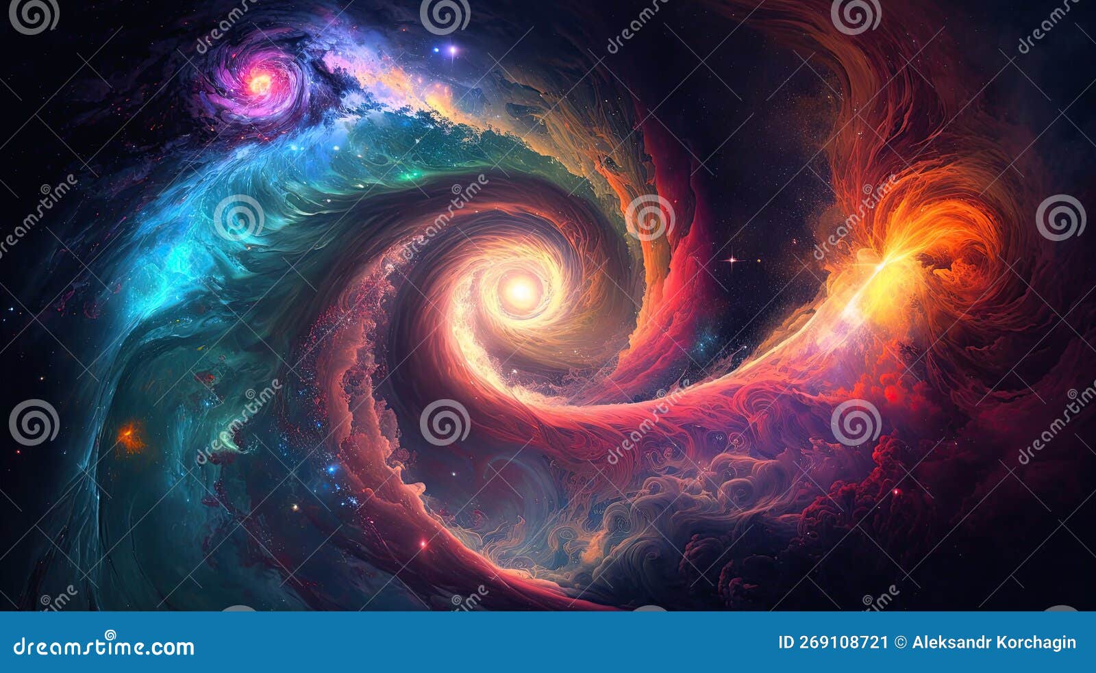 Bright Outer Space with Stars, Constellations, Galaxies and Nebulae ...