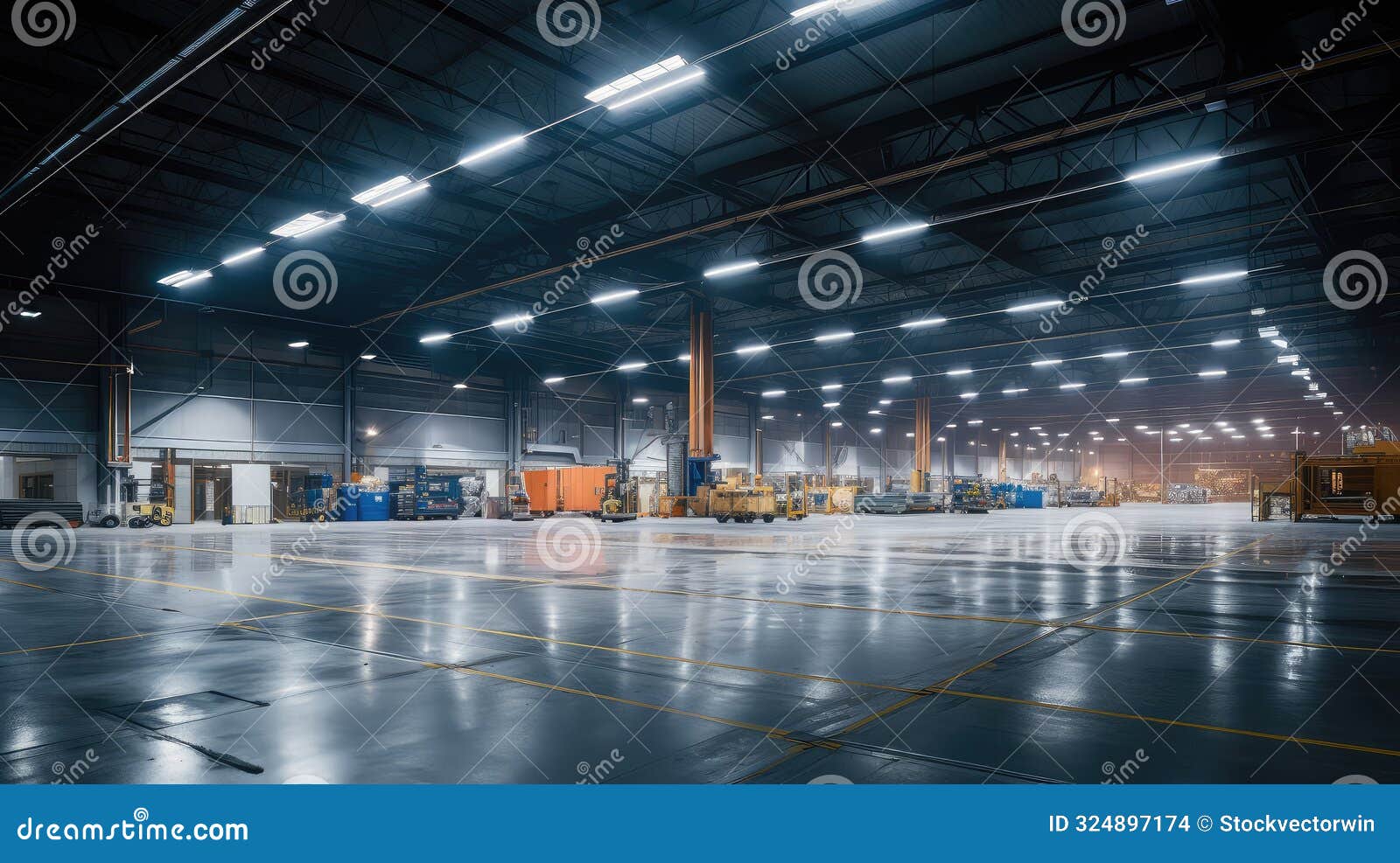 Bright overhead lighting stock illustration. Illustration of functional ...