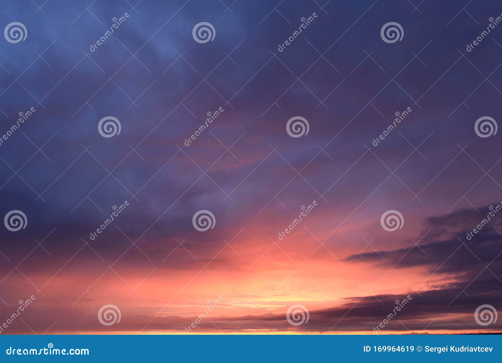 Bright Palette of Colors of the Twilight Sky at Sunset Stock Image ...