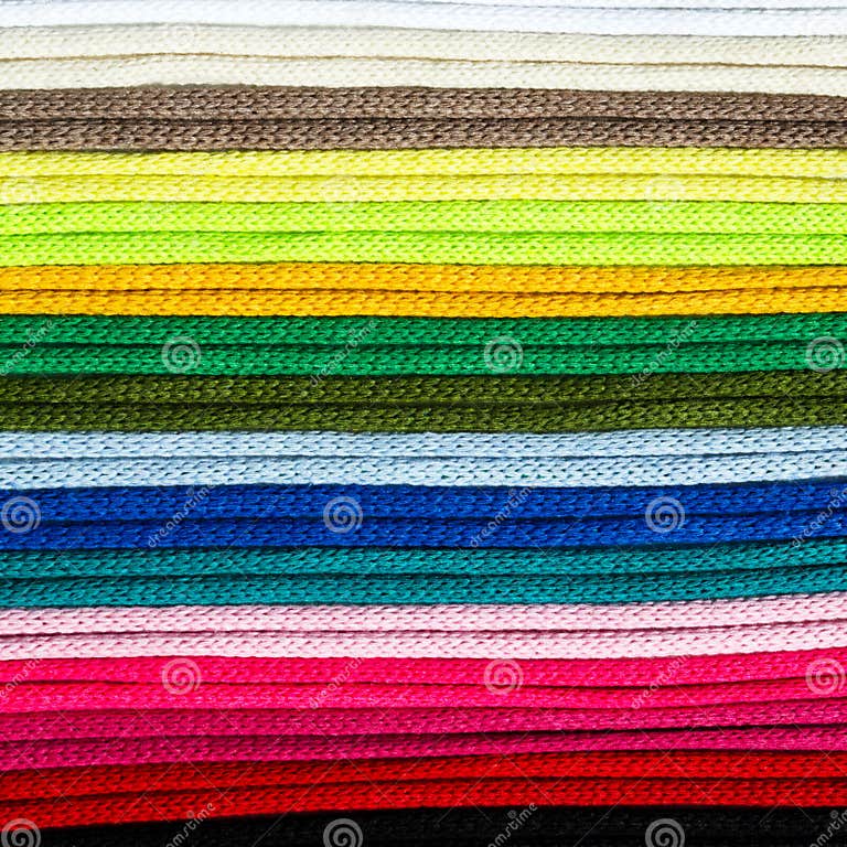 A Bright Palette of Multi-colored, Cotton Threads for Macrame Stock ...