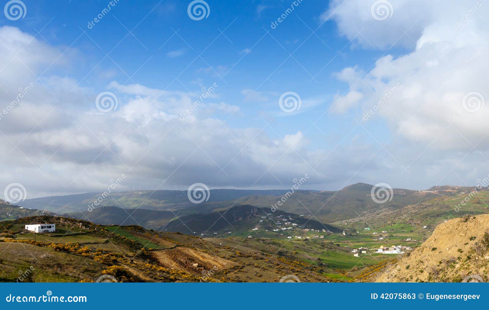 Bright Panoramic Mountain Landscape. Tangier, Morocco Stock Image ...