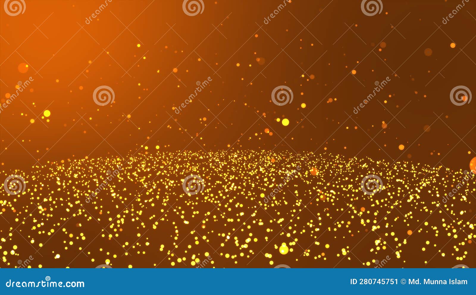 Bright Particles from Random Directions with Bounce in 3D Render. the ...