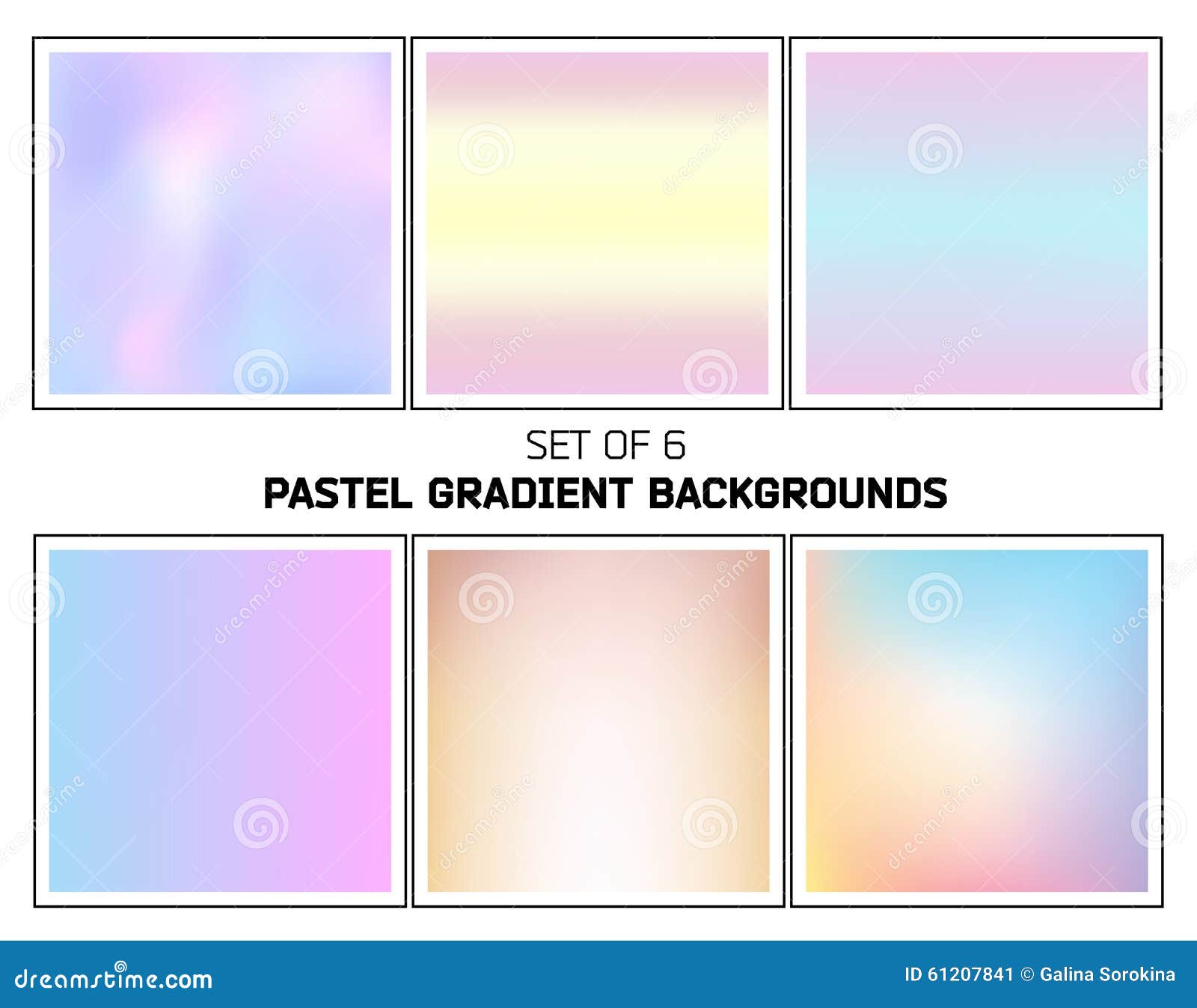 Bright Pastel Smooth Blurred Gradients Vector Backgrounds Stock Vector ...