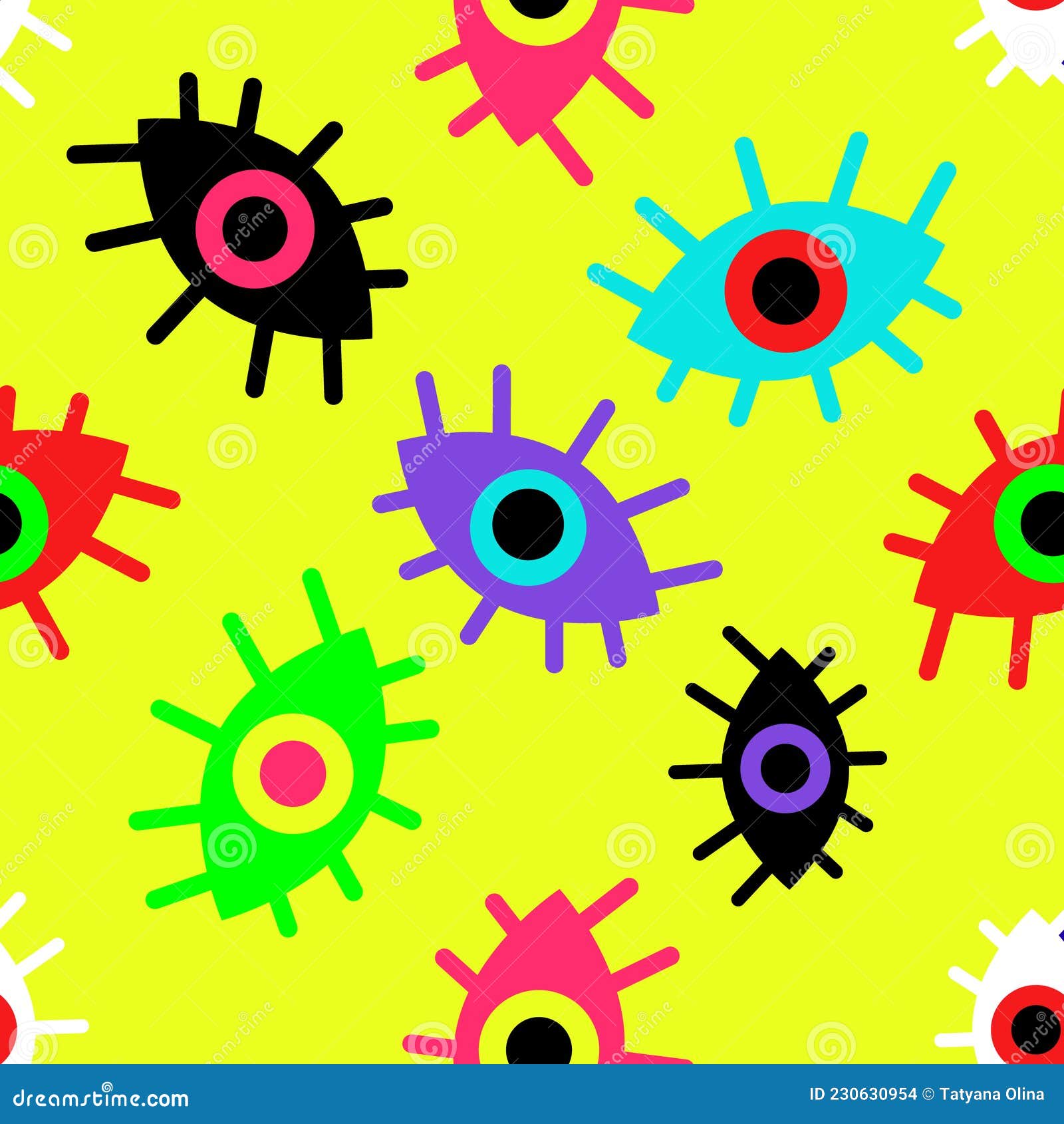 Bright Pattern of Abstract Eyes. Vector Stock Vector - Illustration of ...
