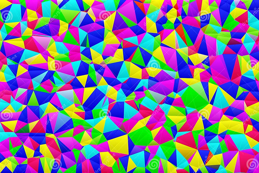 Bright Pattern of Multi-colored Triangles Stock Illustration ...