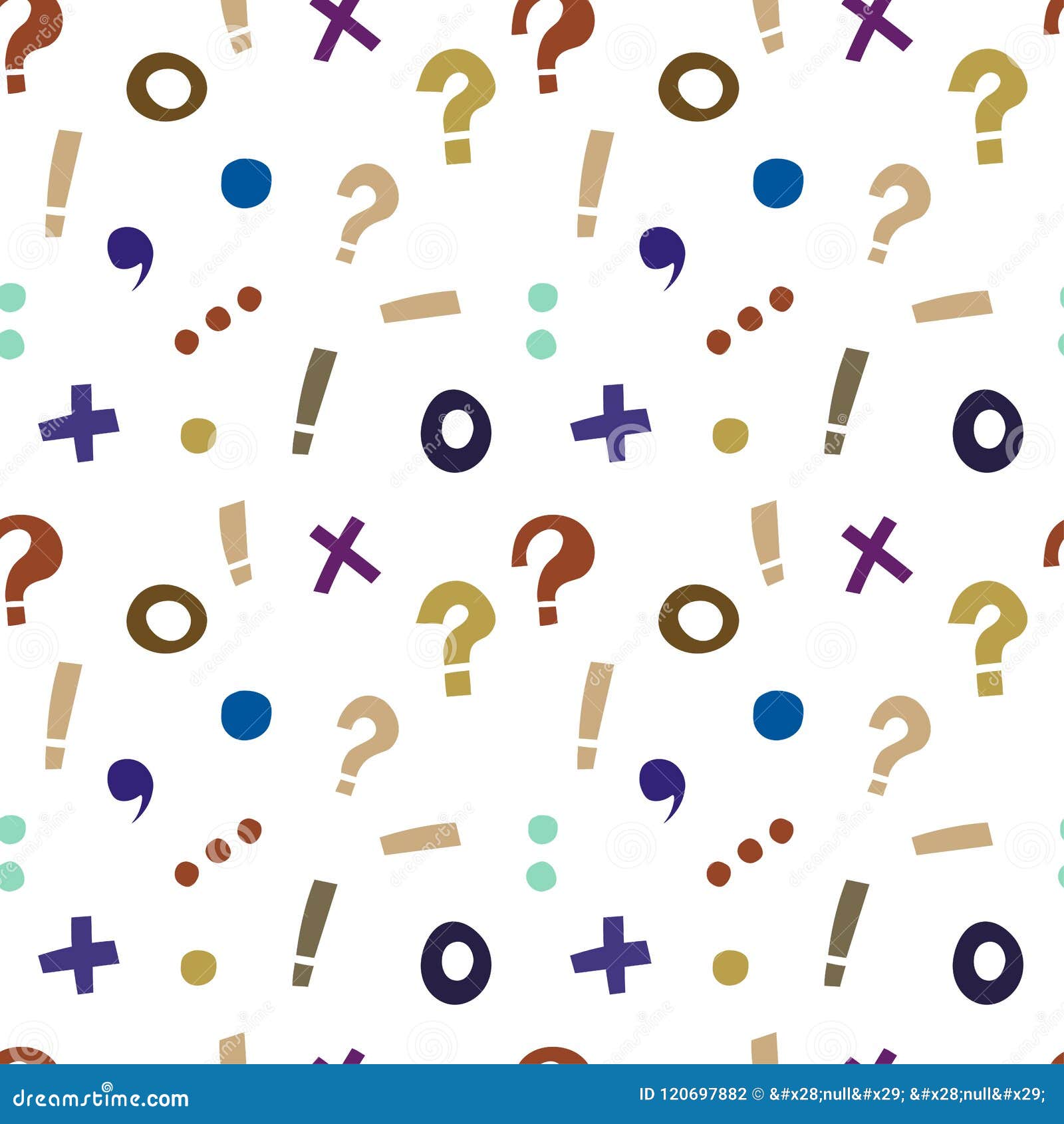 Bright Pattern of Punctuation Marks and Mathematical Signs Stock Vector ...