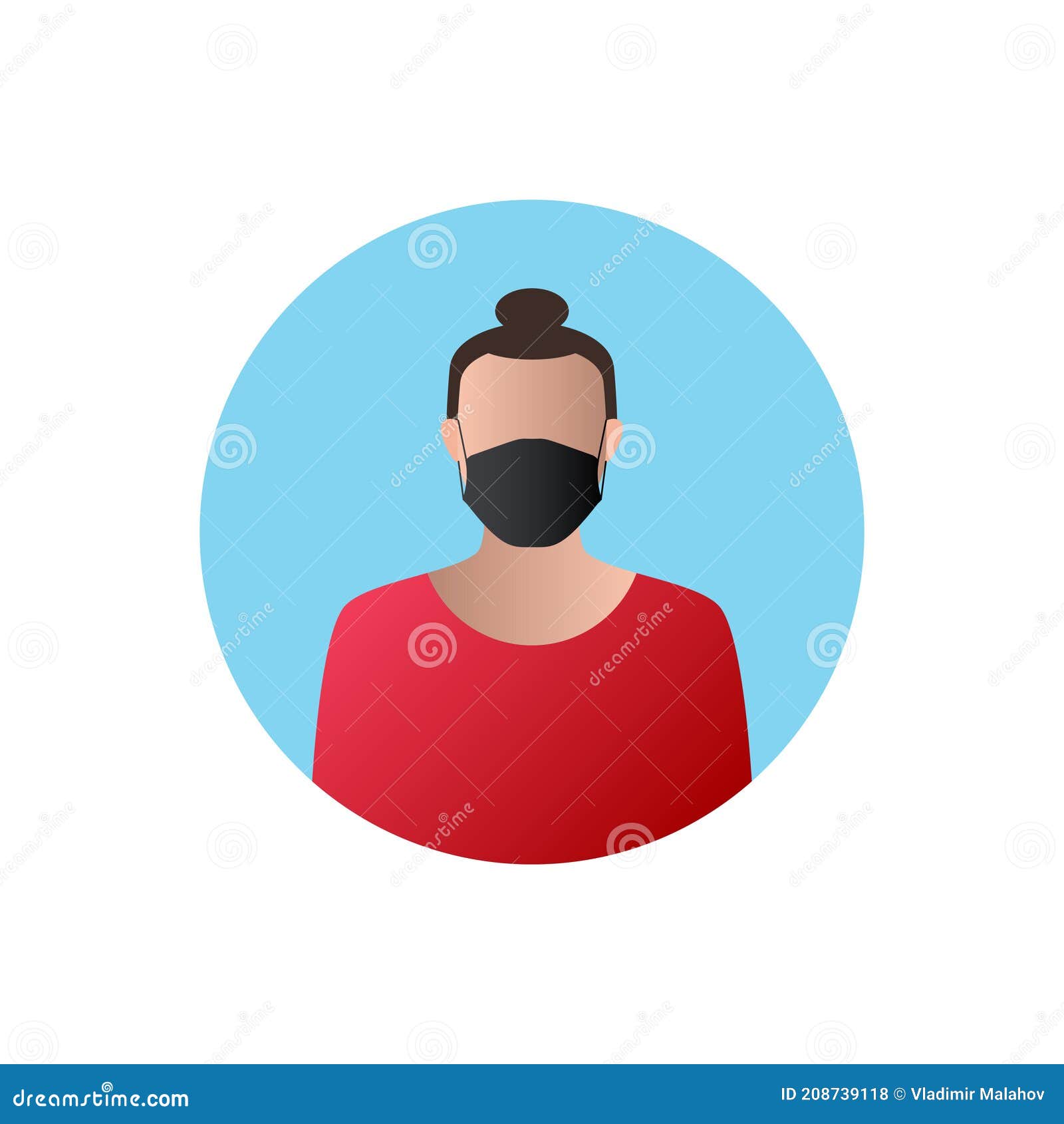 Bright People Portraits in Protective Masks. Stock Vector ...