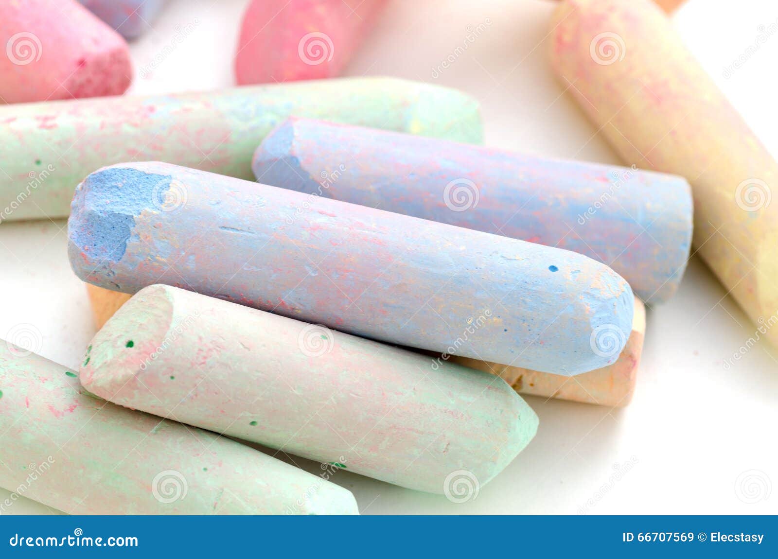 Bright Pieces of Chalk on White Background Stock Image - Image of ...