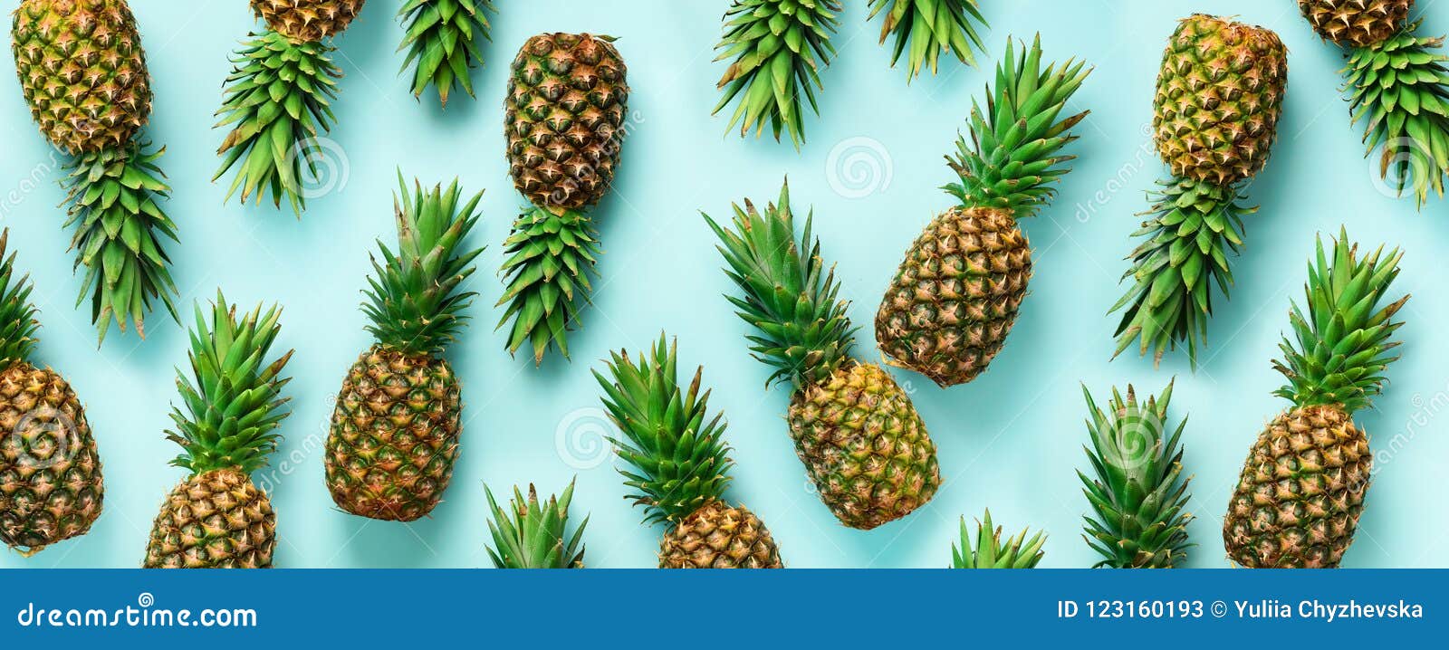 Bright Pineapple Pattern for Minimal Style. Top View. Pop Art Design ...