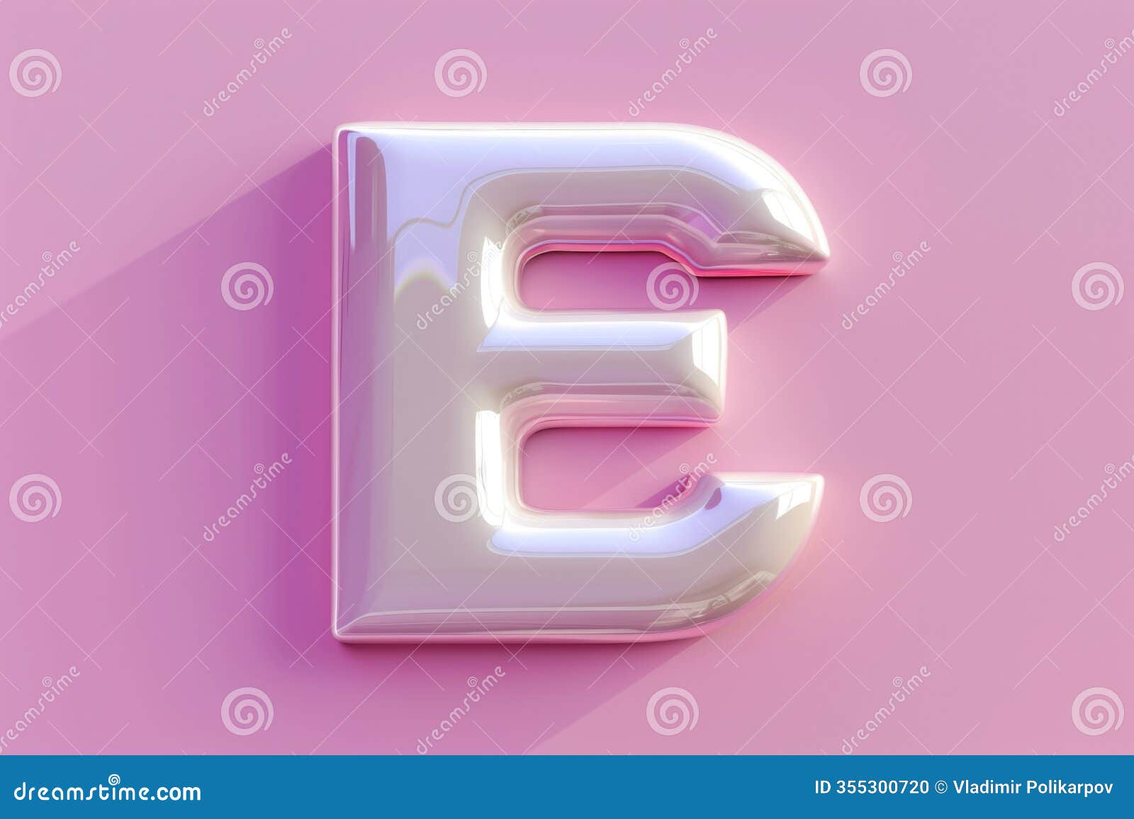 A Bright Pink Background with a Shiny Letter E Stock Photo - Image of ...