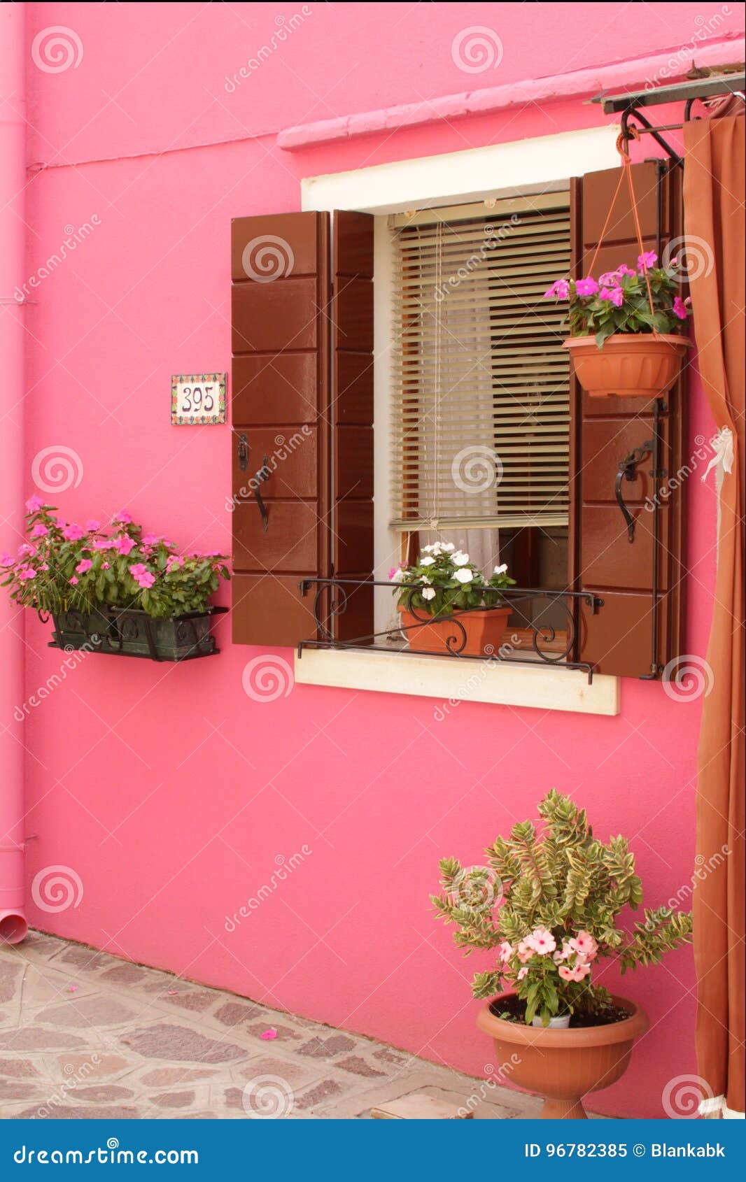 A Bright Pink Building with a Window Editorial Image - Image of island ...