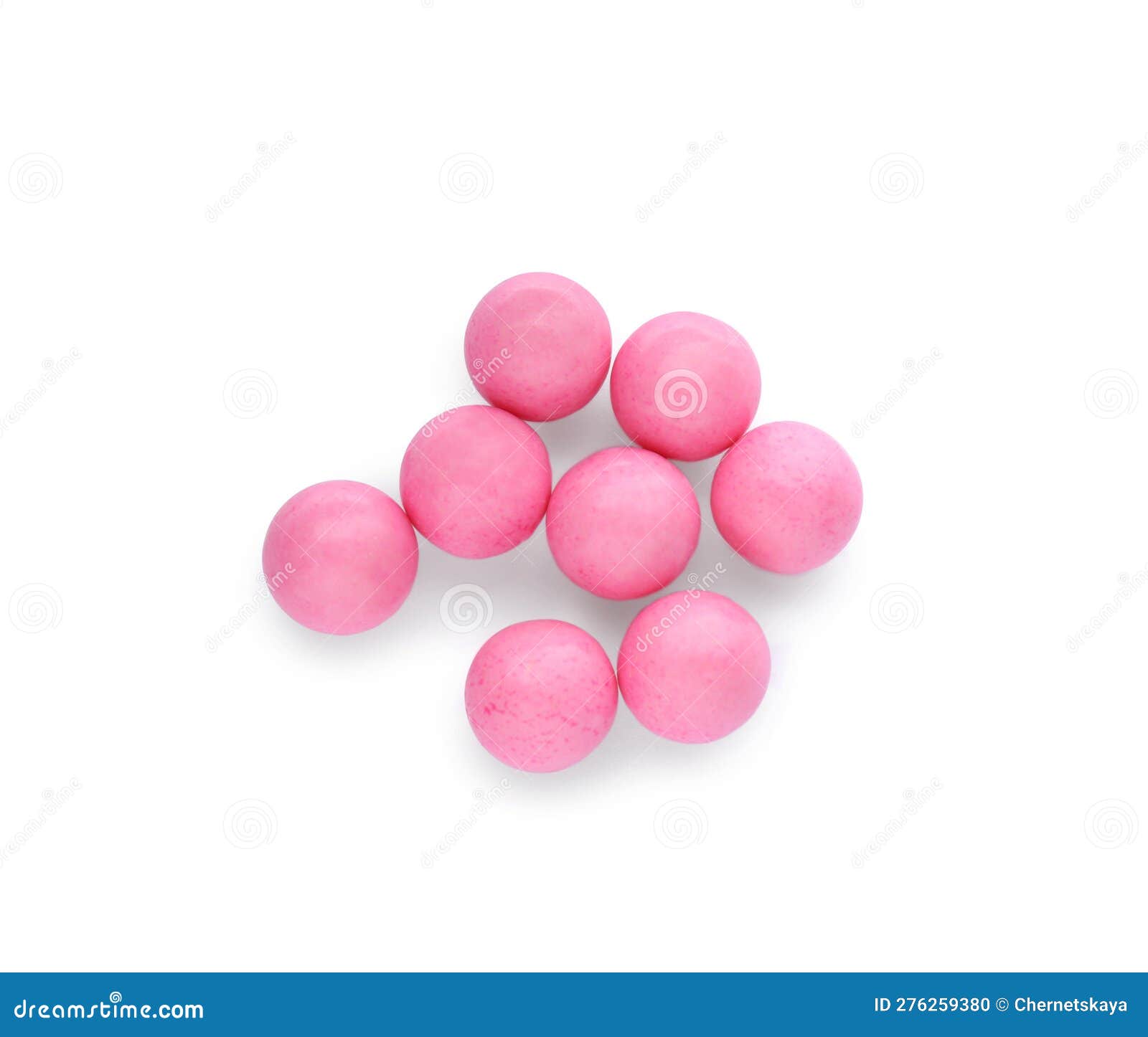 Bright Pink Chewy Gumballs Isolated on White Stock Photo - Image of ...