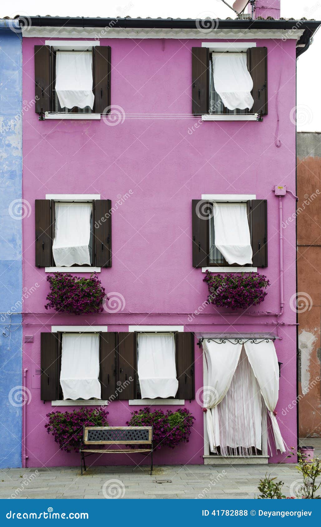 Bright Pink Color House in Venice Stock Photo - Image of pink, landmark ...