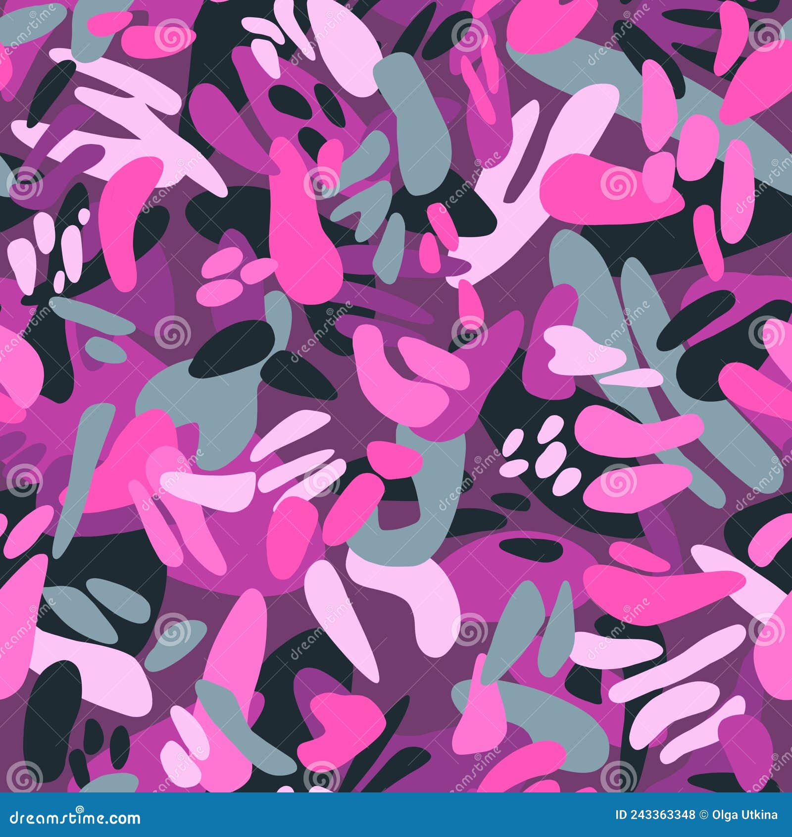 Bright Pink and Green Abstract Geometric Seamless Pattern with Random ...