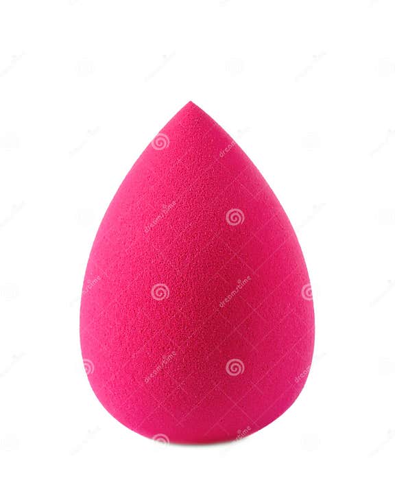 Bright Pink Makeup Sponge Isolated on White Stock Image - Image of ...