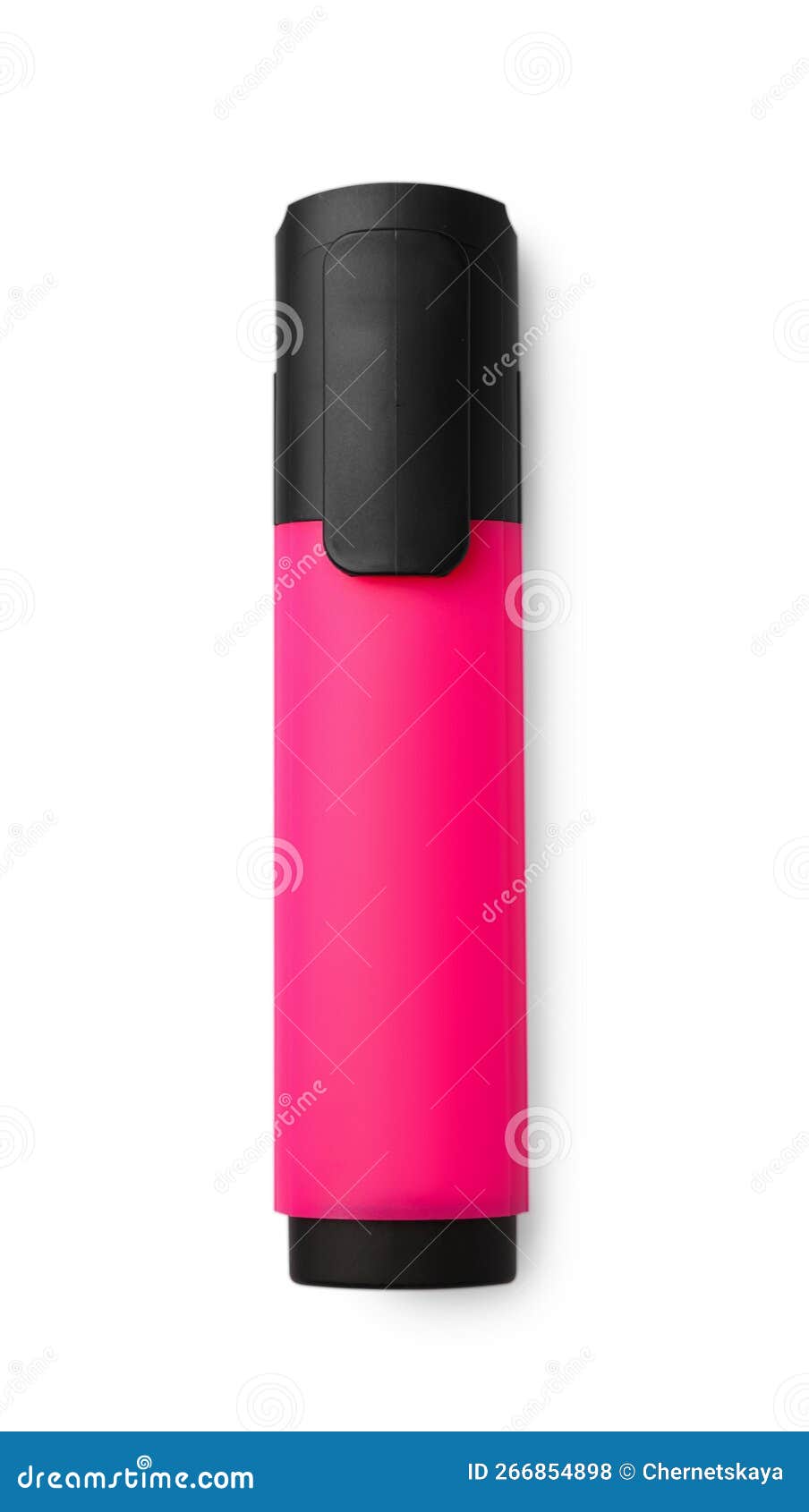 Bright Pink Marker Isolated on White, Top View Stock Photo - Image of ...