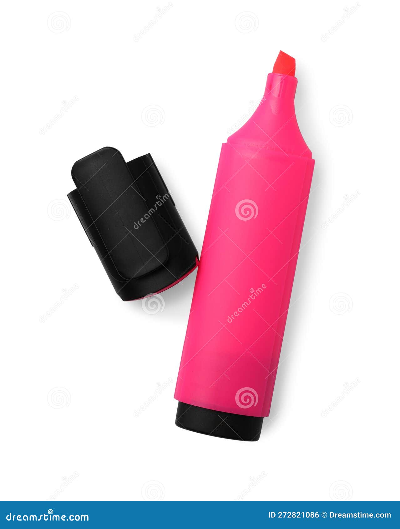 Bright Pink Marker Isolated on White, Top View Stock Photo - Image of ...