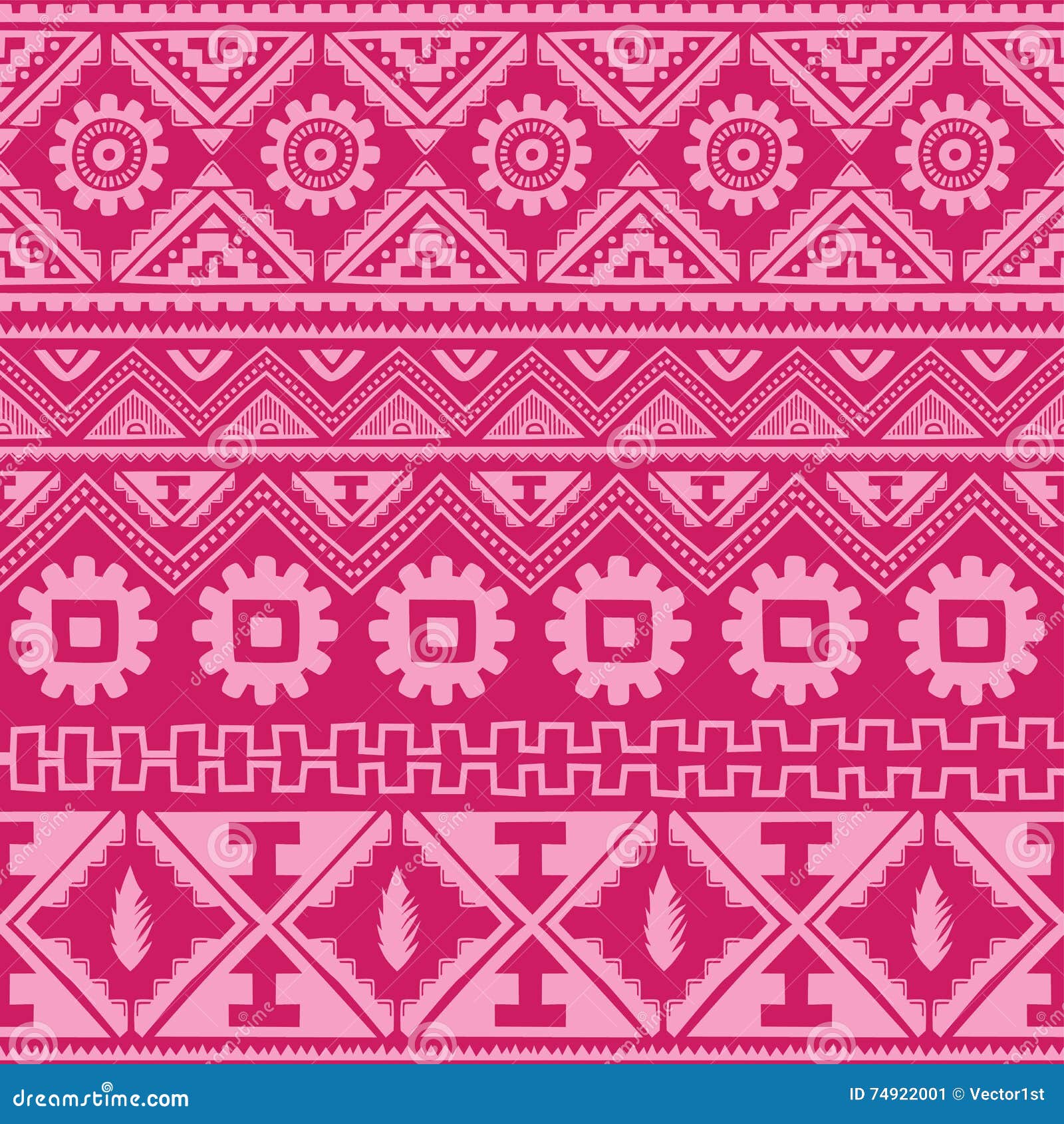Bright Pink Native American Ethnic Pattern Stock Vector - Illustration ...