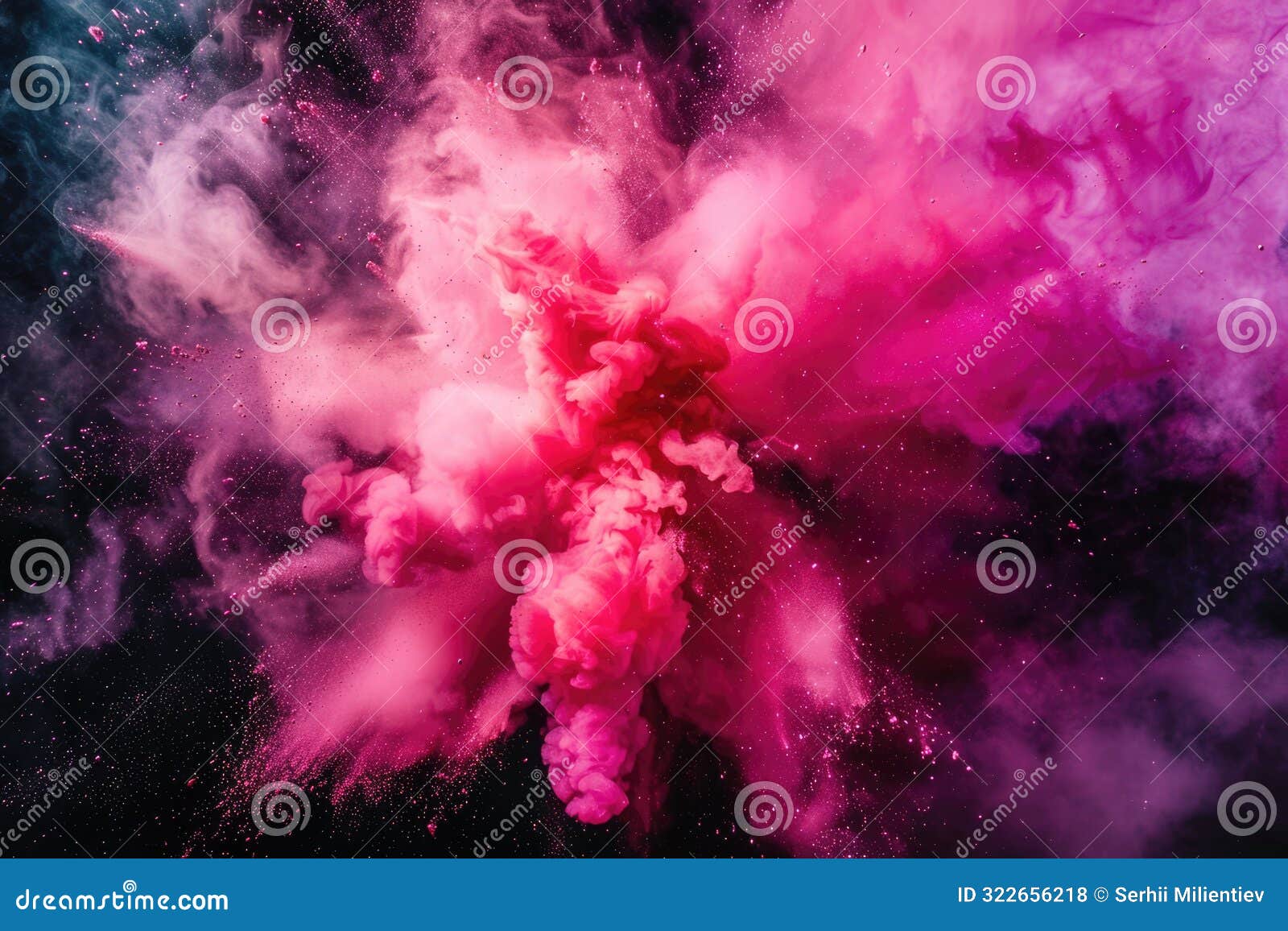 Bright Pink Paint Explosion Splash Abstract Background. Dust Explode on ...