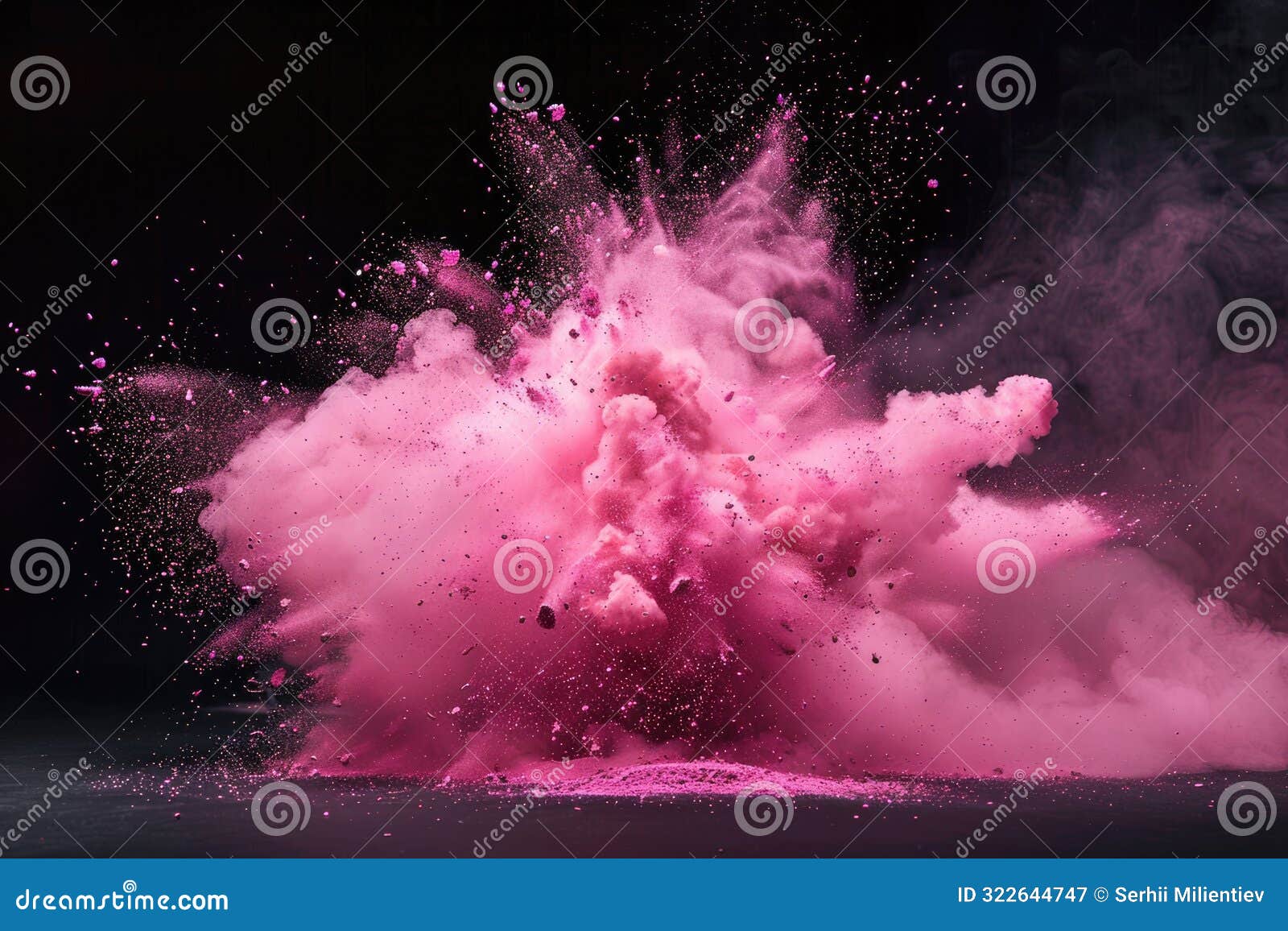 Bright Pink Paint Explosion Splash Abstract Background. Dust Explode on ...