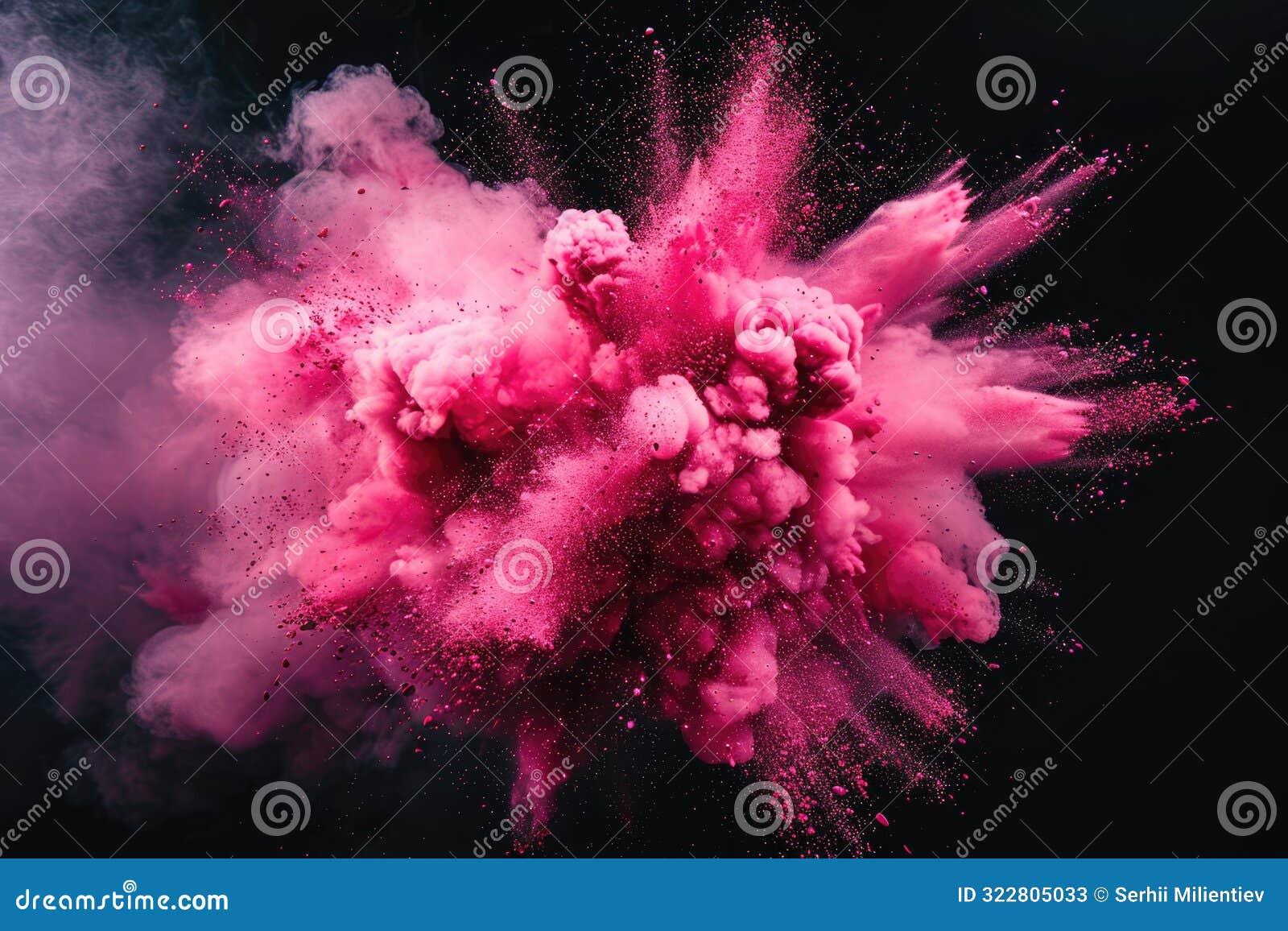Bright Pink Paint Explosion Splash Abstract Background. Dust Explode on ...