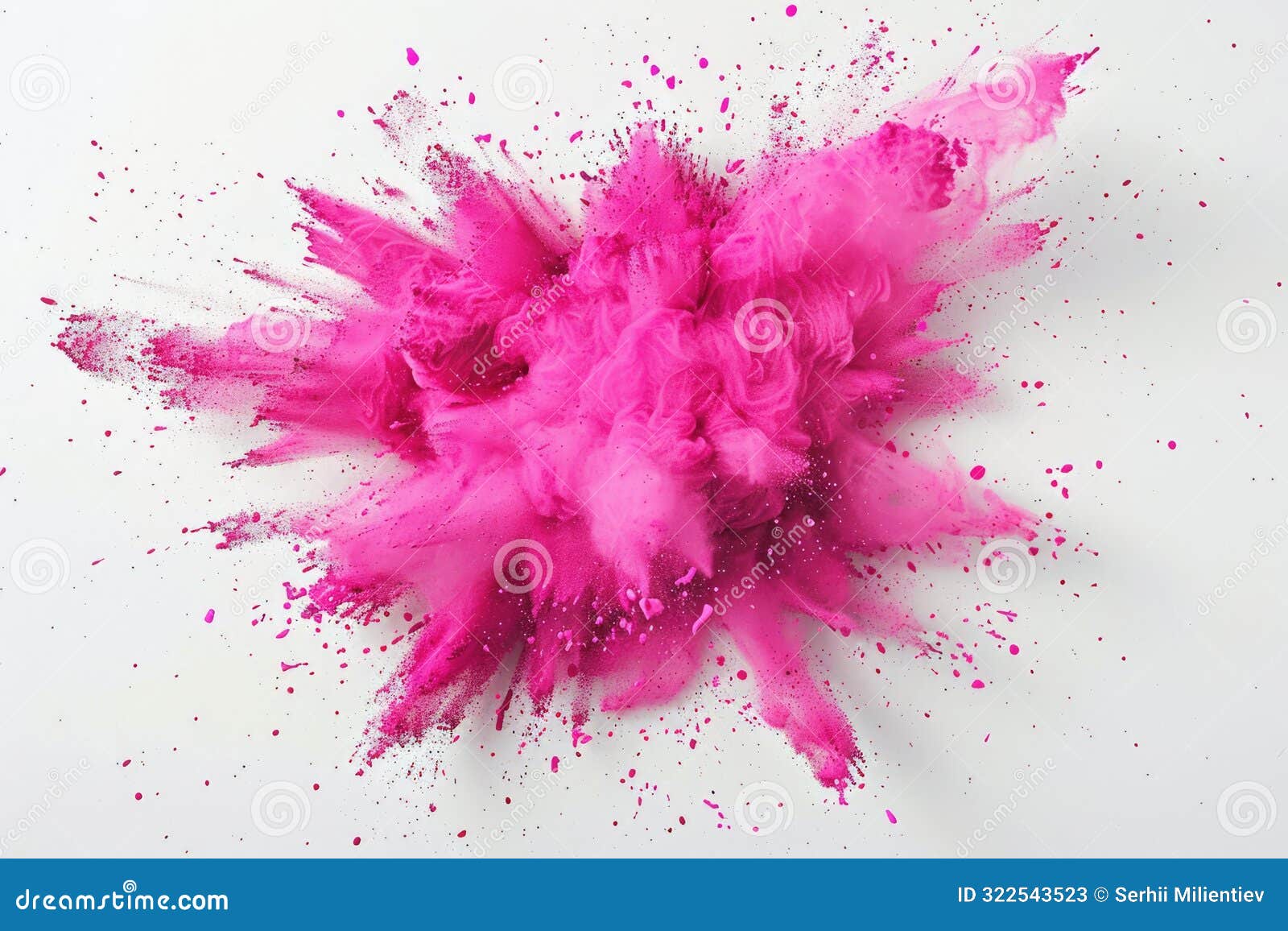 Bright Pink Paint Explosion Splash Abstract Background. Dust Explode on ...