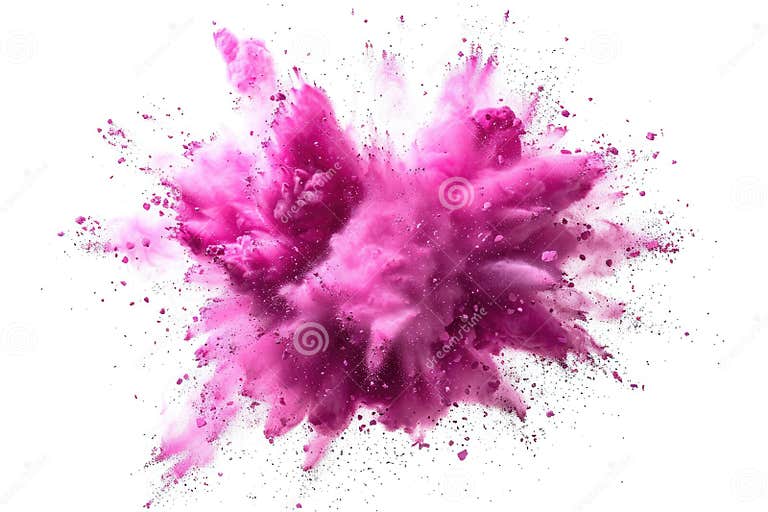 Bright Pink Paint Explosion Splash Abstract Background. Dust Explode on ...