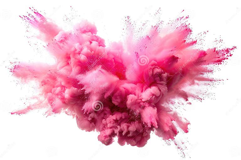 Bright Pink Paint Explosion Splash Abstract Background. Dust Explode on ...