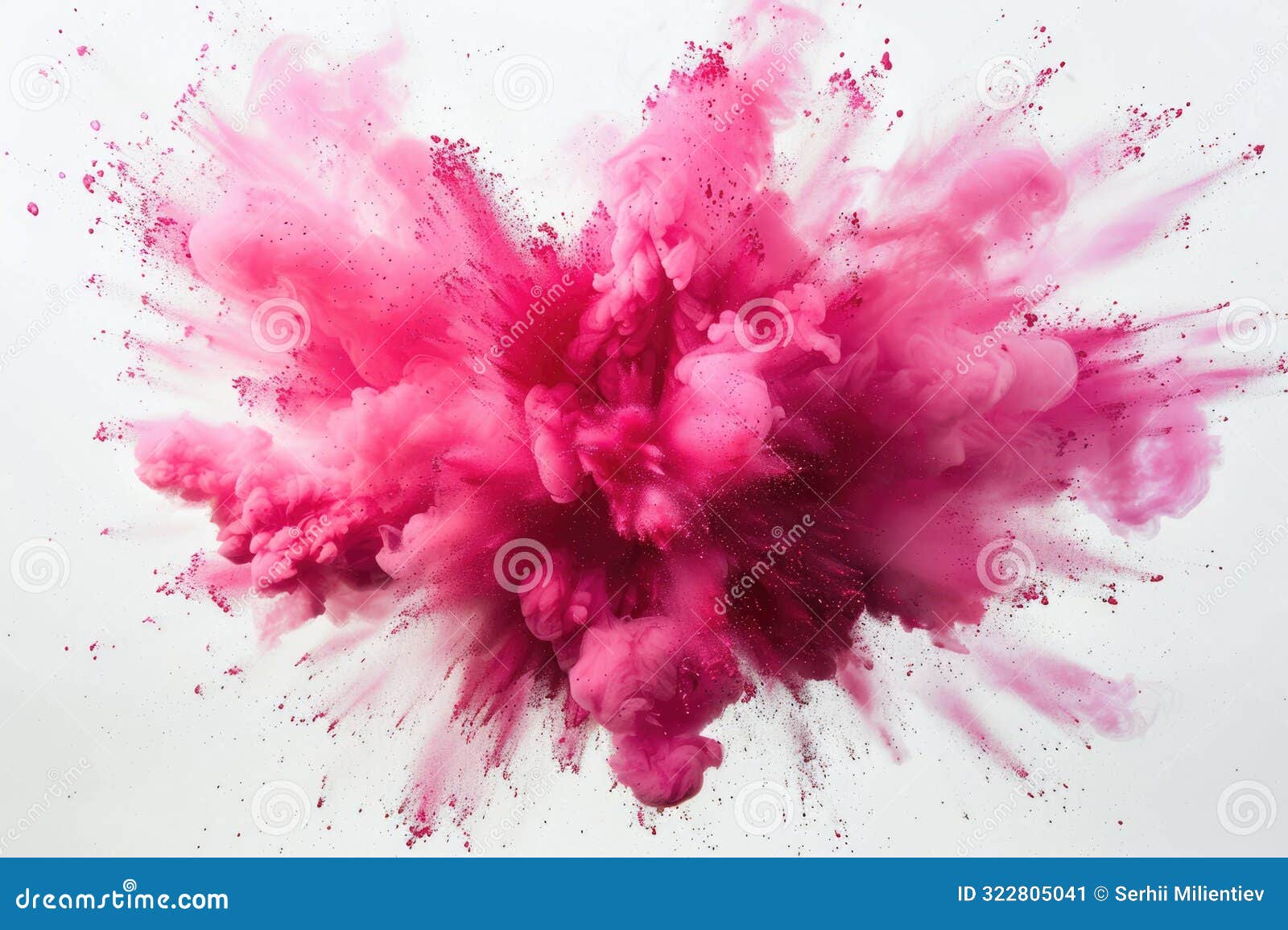 Bright Pink Paint Explosion Splash Abstract Background. Dust Explode on ...