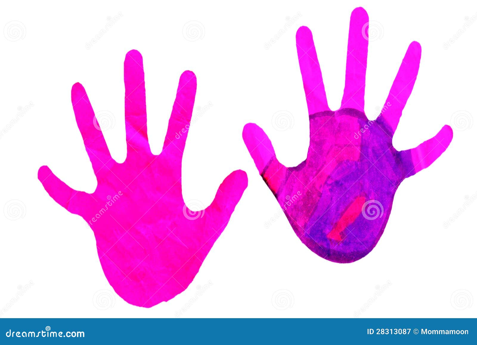 Bright Pink Painted Hands stock illustration. Illustration of education ...