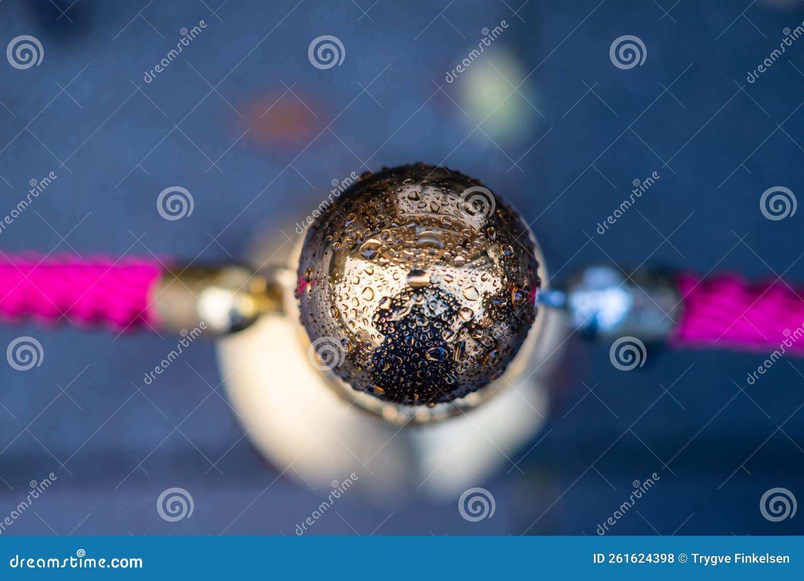 Bright Pink Rope on a Golden Pole.. Stock Photo - Image of bunch ...