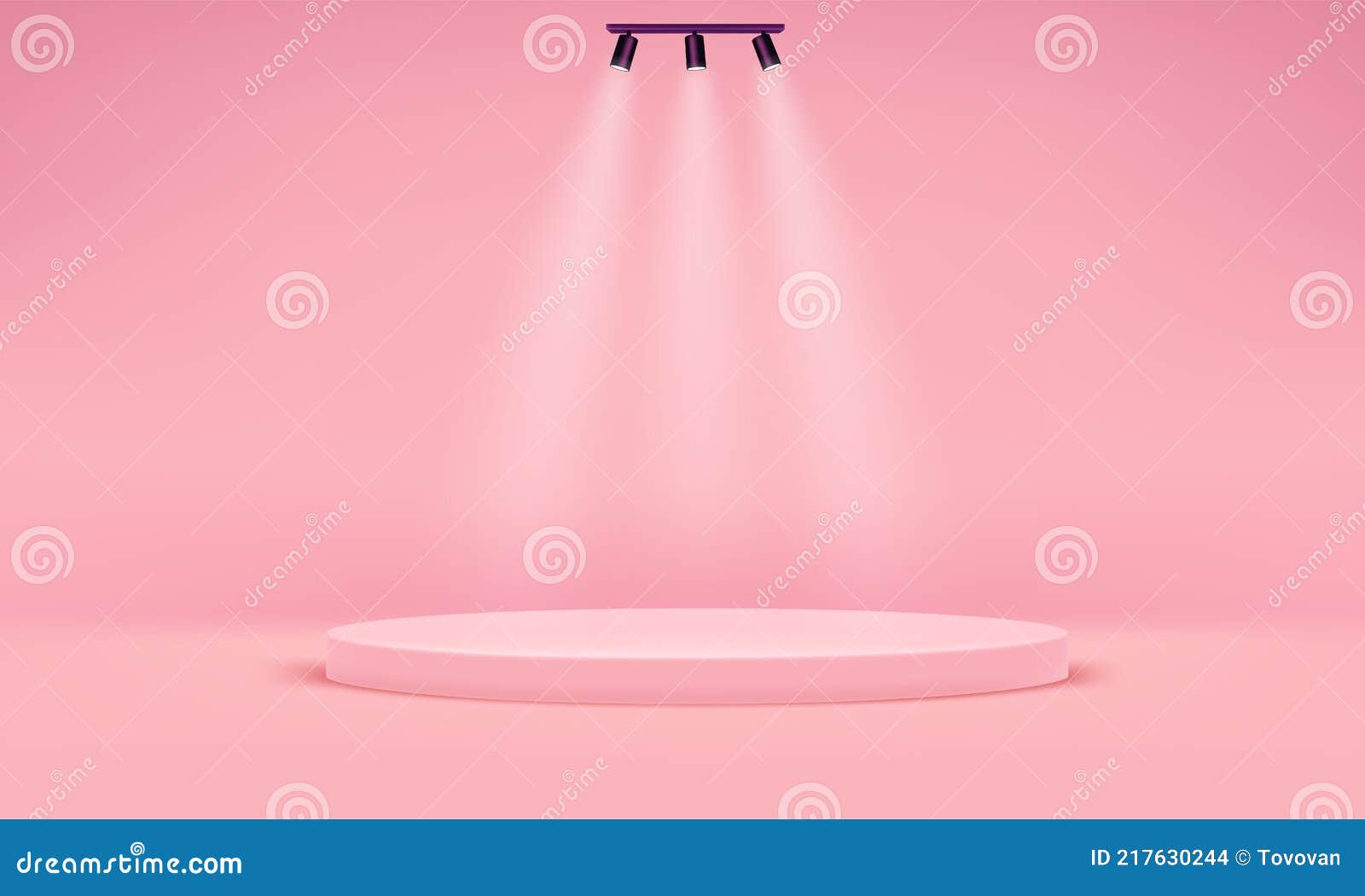 Bright Pink Scene with Three Spotlights Stock Vector - Illustration of ...