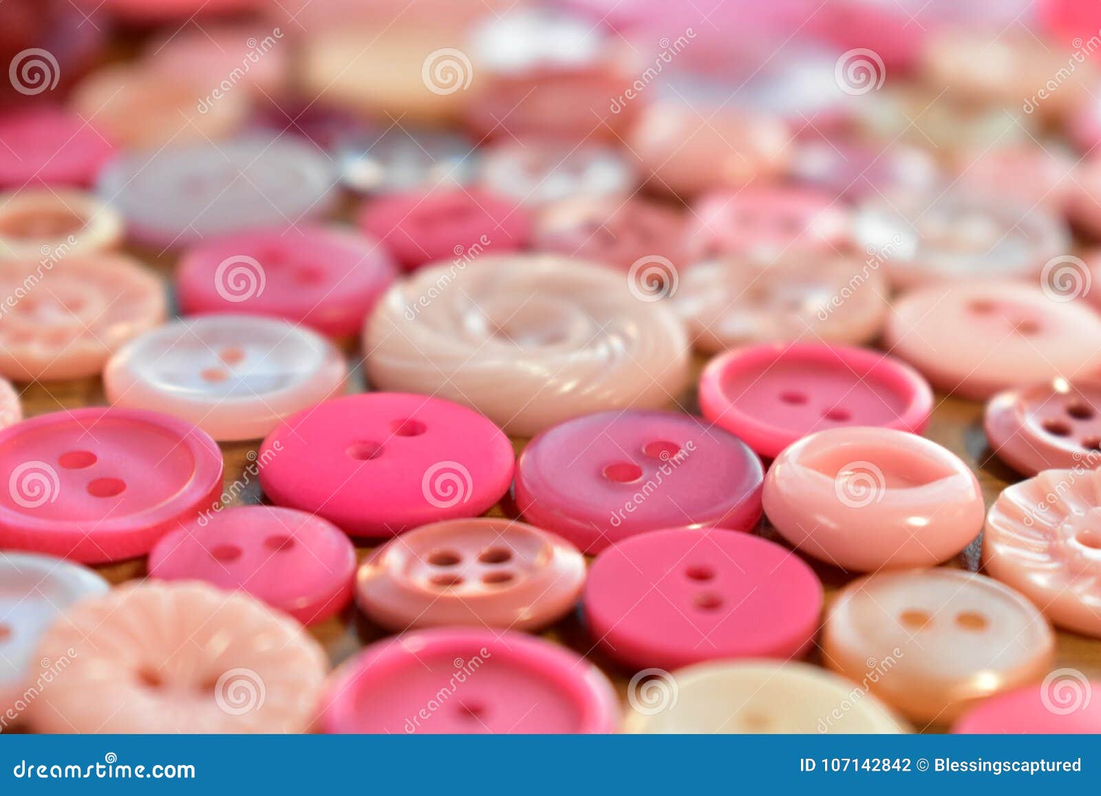 Bright Pink Sewing Button on a Wood Table Stock Photo - Image of sewing, objects: 107142842