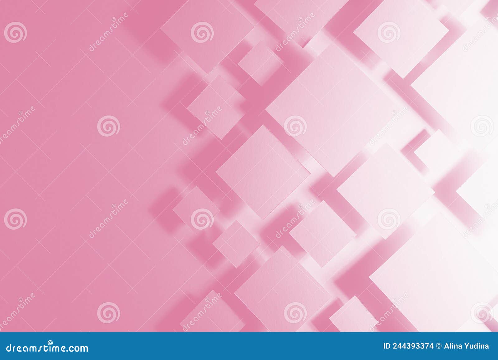 Bright Pink and Shining White Geometric Pattern with Flying Squares in ...