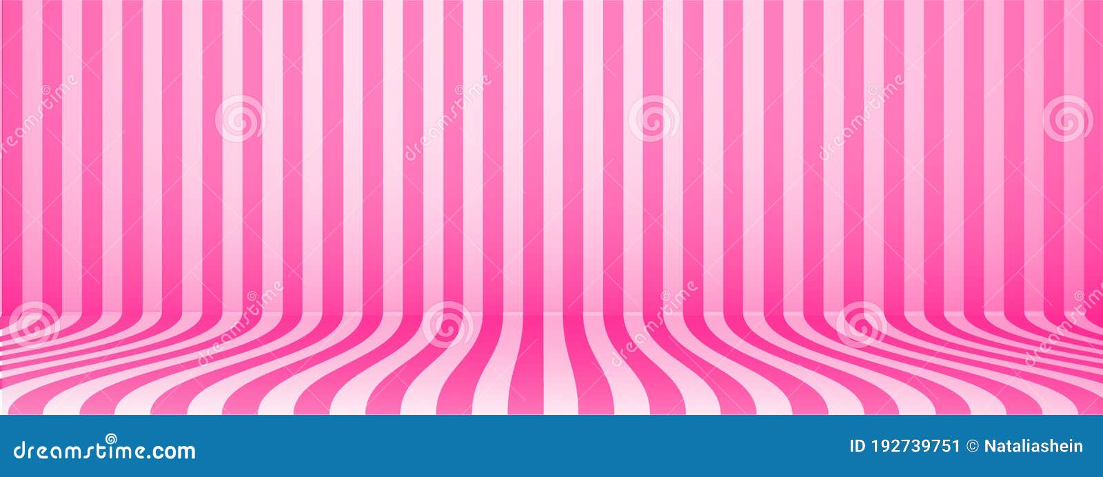 Bright Pink Studio Background with Stripes, Horizontal, Retro Style ...