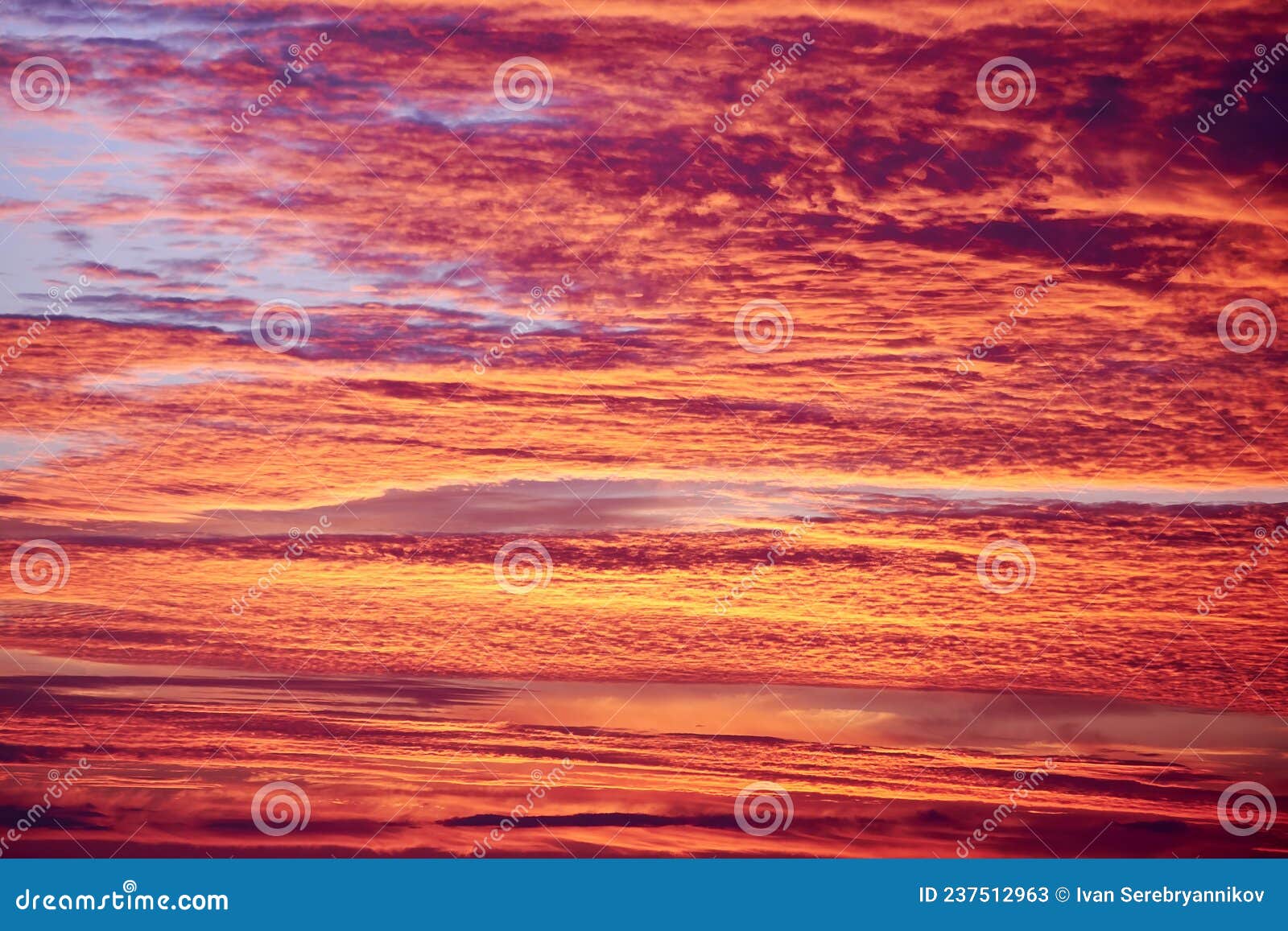 Bright Pink Sunset Sky with Cumulus Clouds Stock Image - Image of pink ...