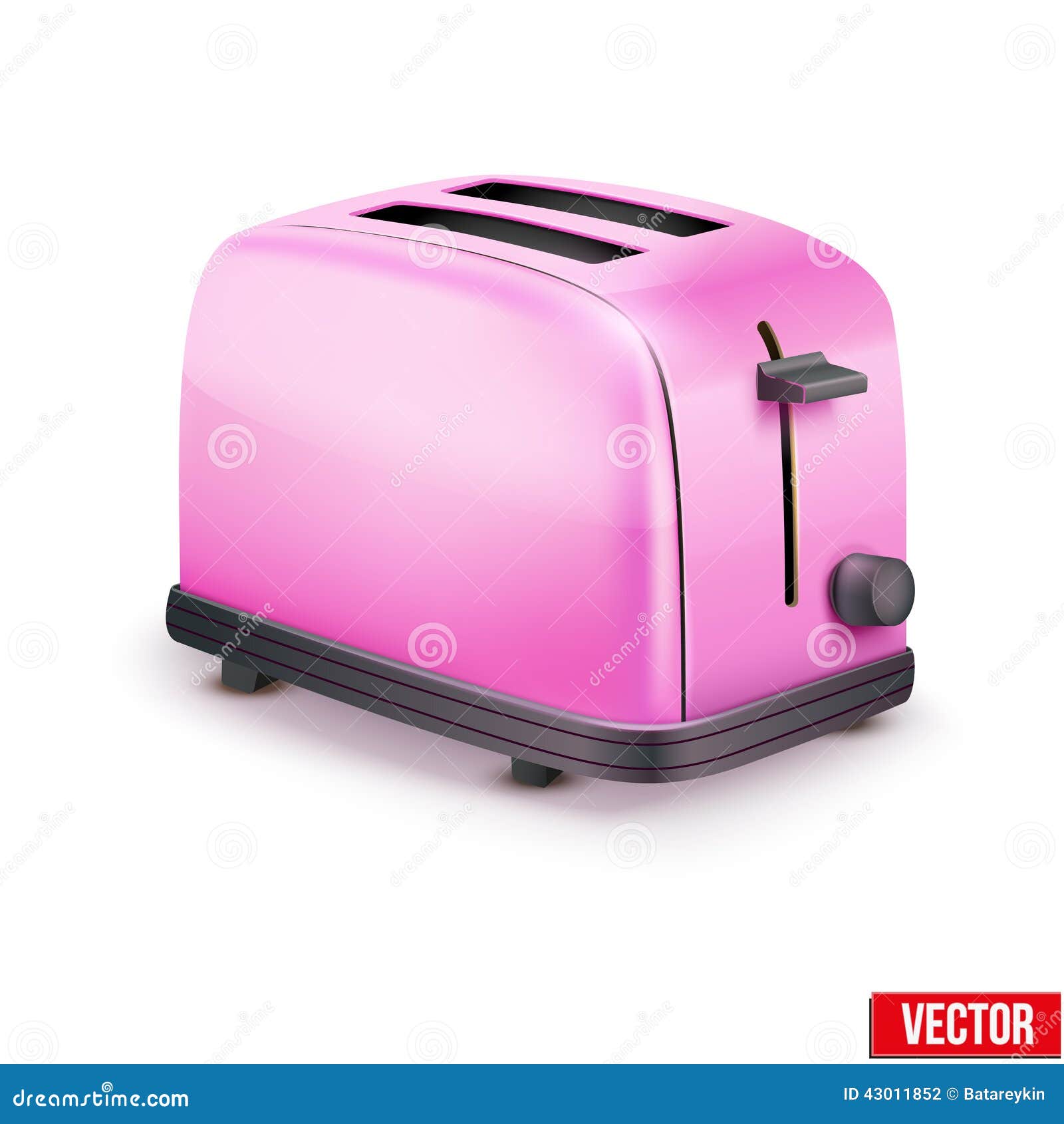 Bright Pink Toaster. Vector Isolated on White Stock Vector ...