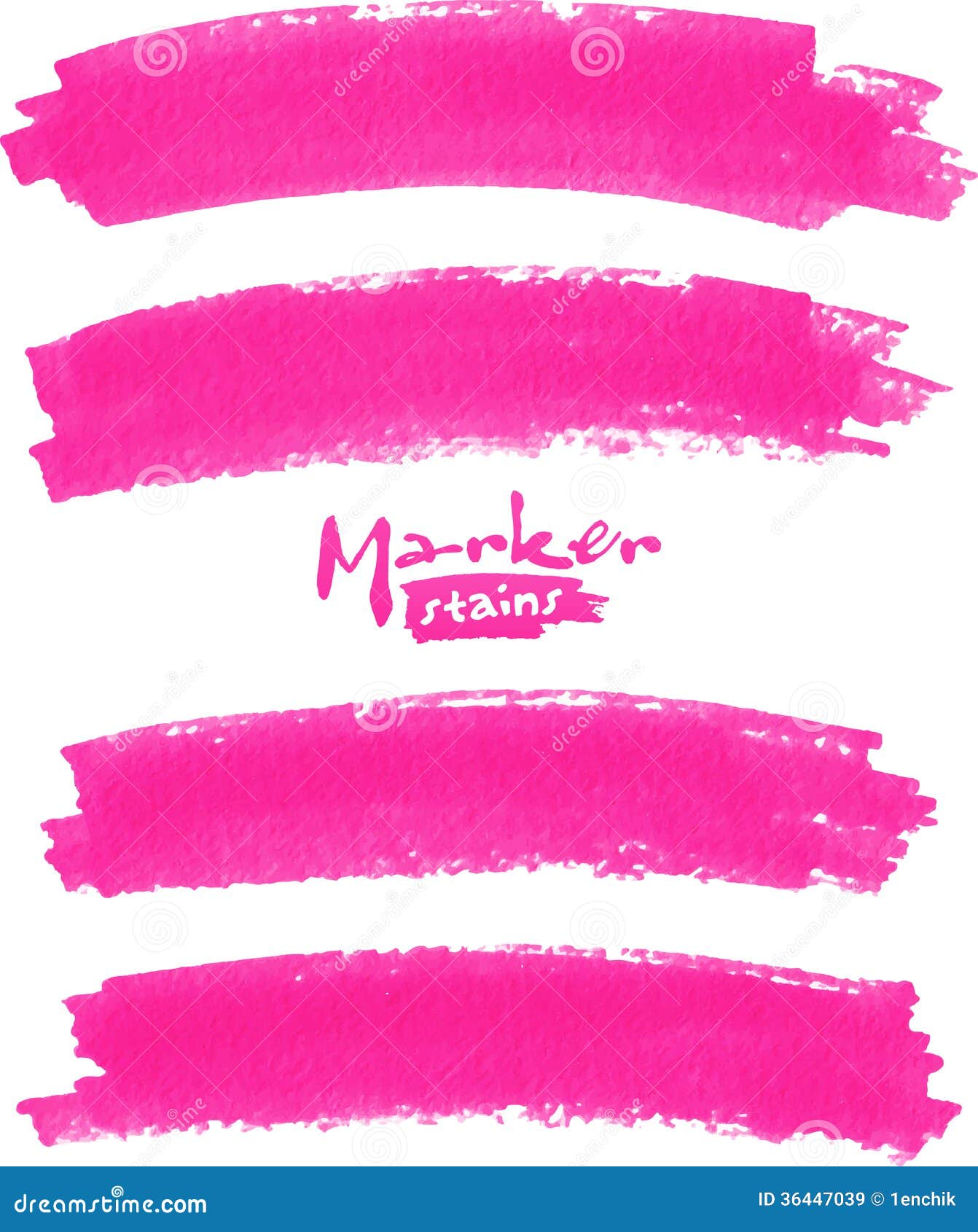 Bright Pink Vector Marker Stains Set Stock Vector - Illustration of ...