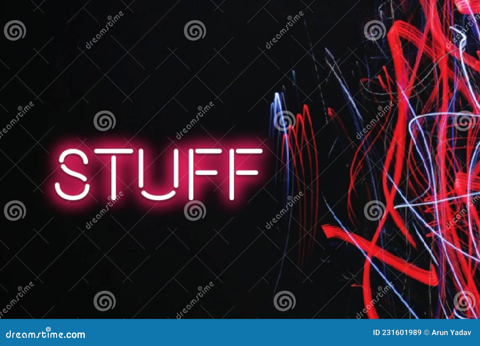 Stuff Neon Lights. stock illustration. Illustration of laser - 231601989